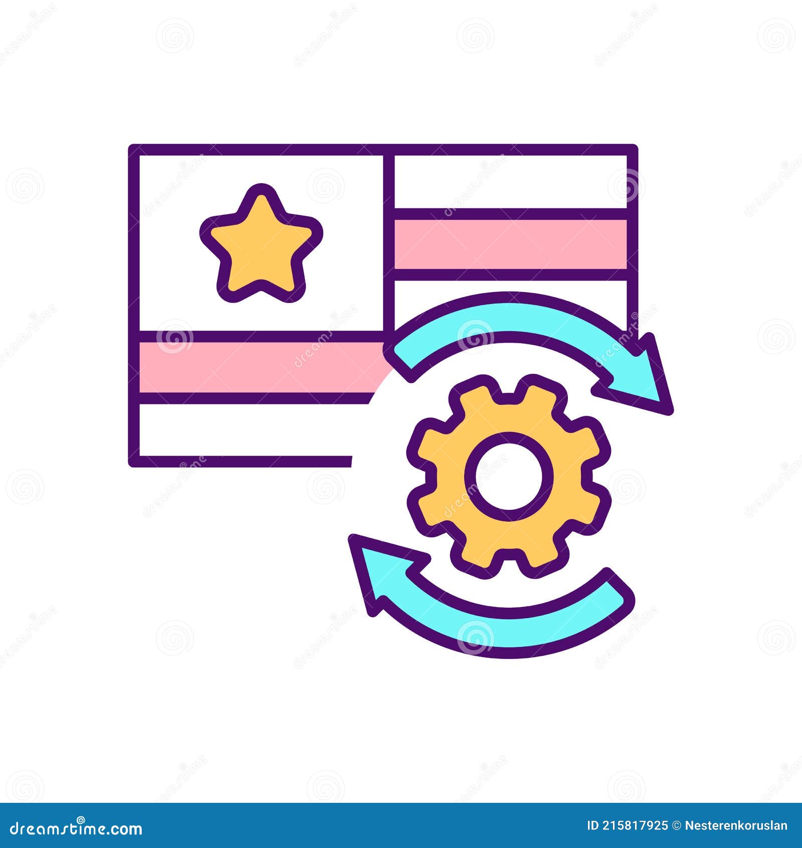 Preferred Language Blue Gradient Concept Icon Cartoon Vector ...