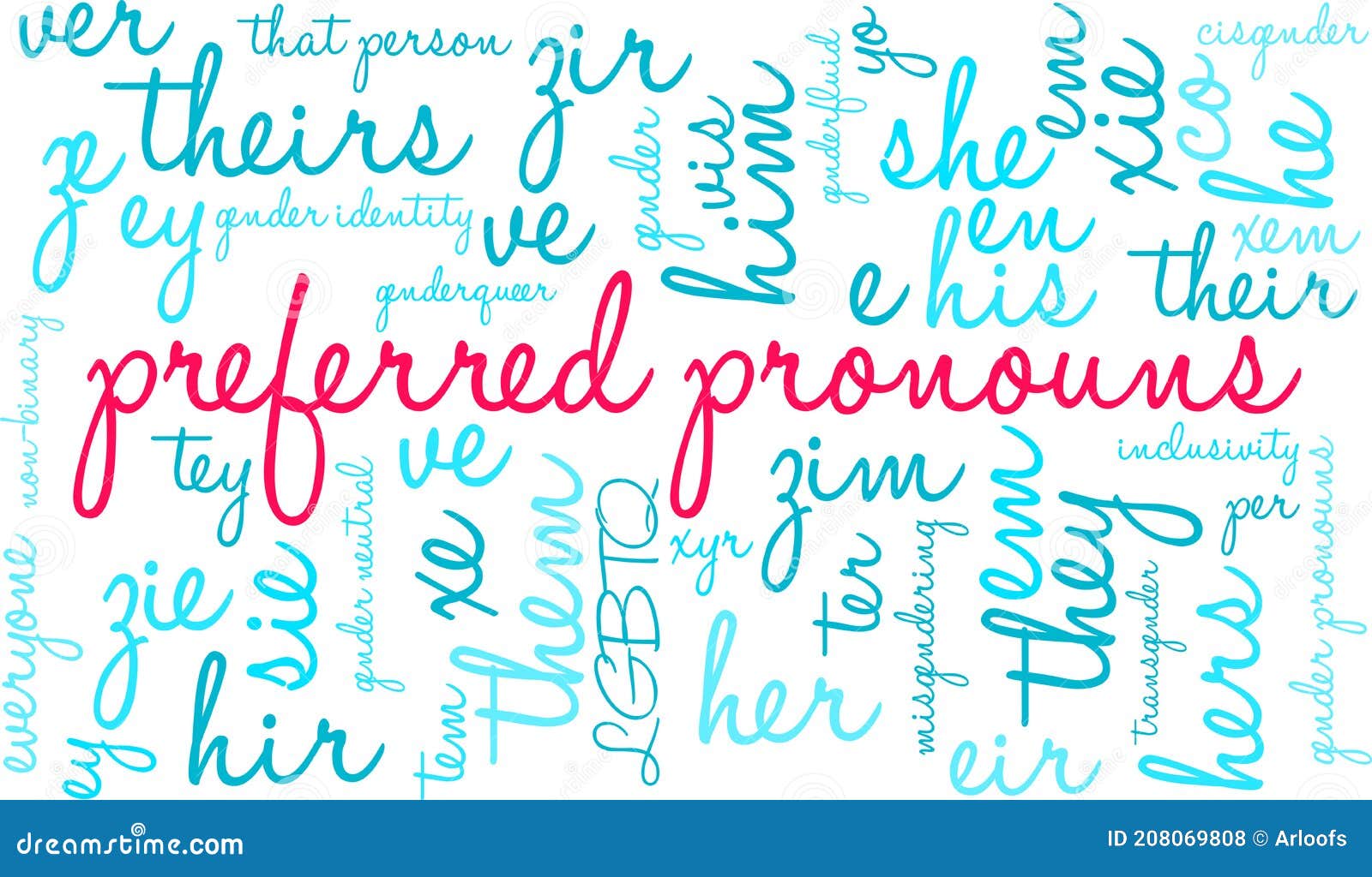 Preferred Pronouns Word Cloud Stock Vector - Illustration of ...
