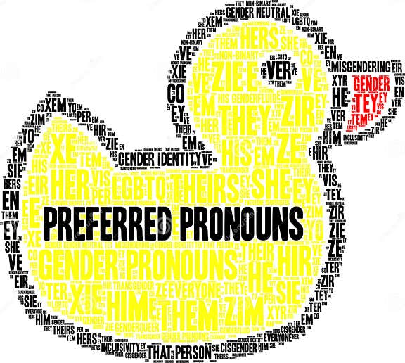 Preferred Pronouns Word Cloud Stock Vector - Illustration of gender ...