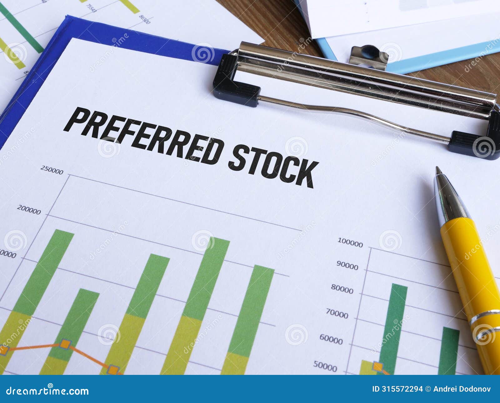 Preferred Stock is Shown Using the Text and Charts Stock Photo - Image ...