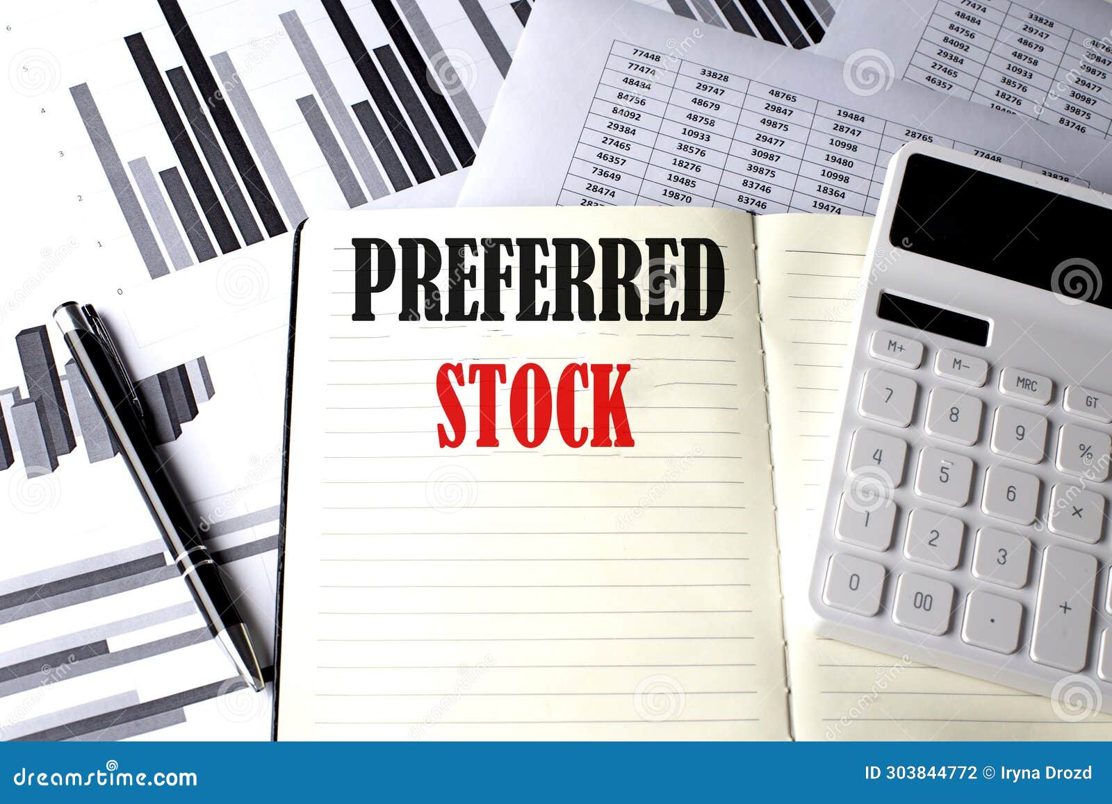 PREFERRED STOCK Text Written on a Notebook on Chart and Diagram Stock ...
