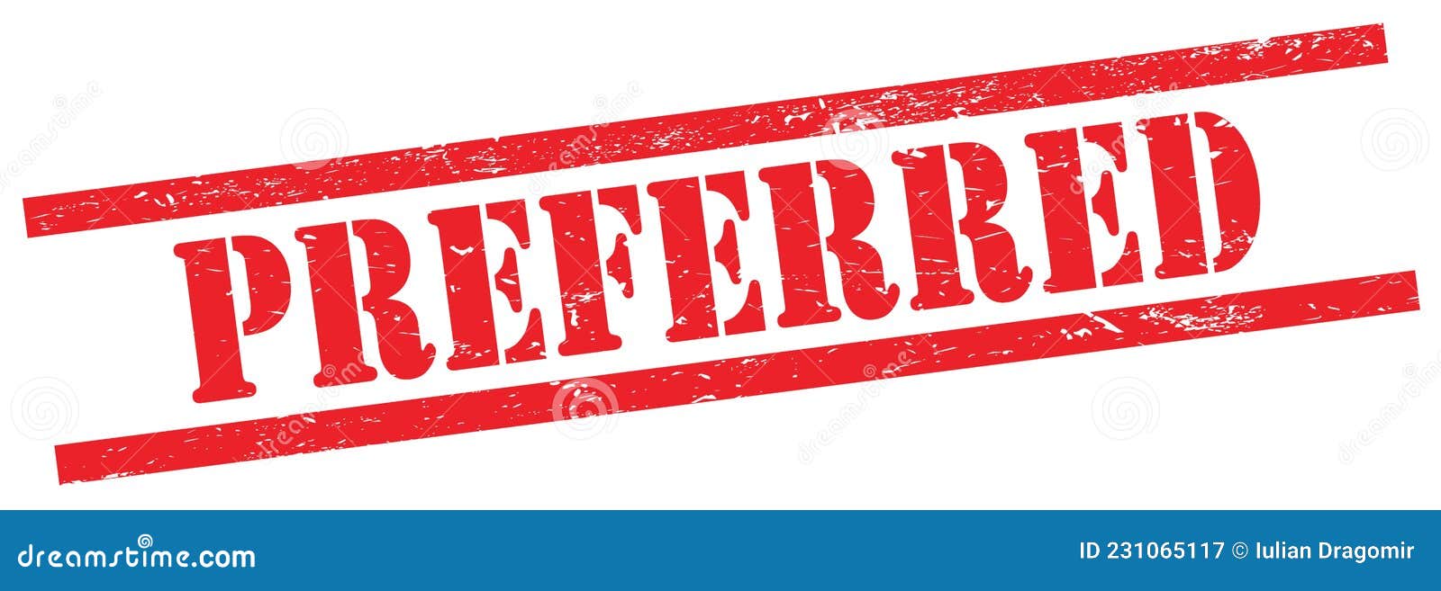 PREFERRED Text on Red Grungy Rectangle Stamp Stock Illustration ...