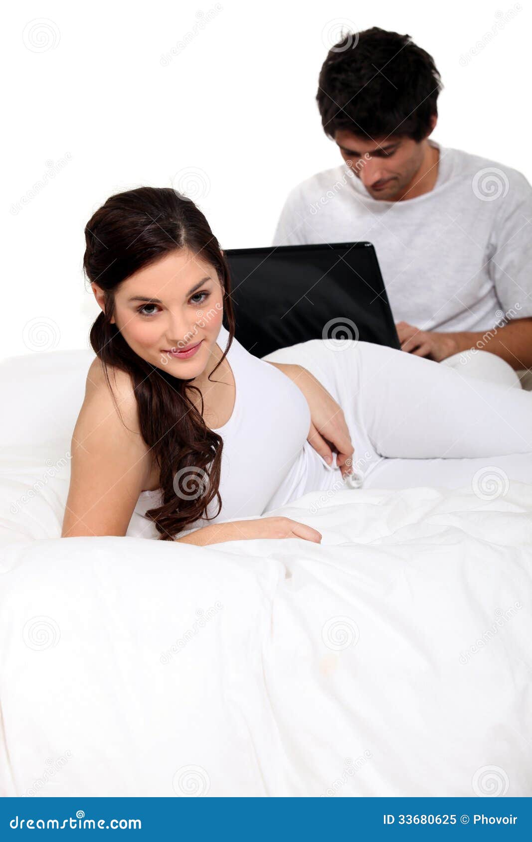 He prefers his computer stock image. Image of adult, girlfriend - 33680625
