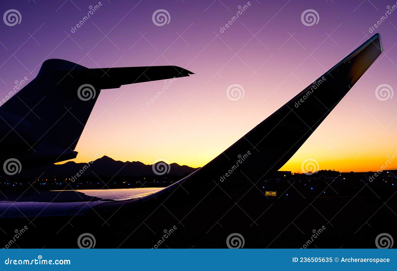 Preflight at Dawn stock image. Image of aircraft, horizon - 236505635