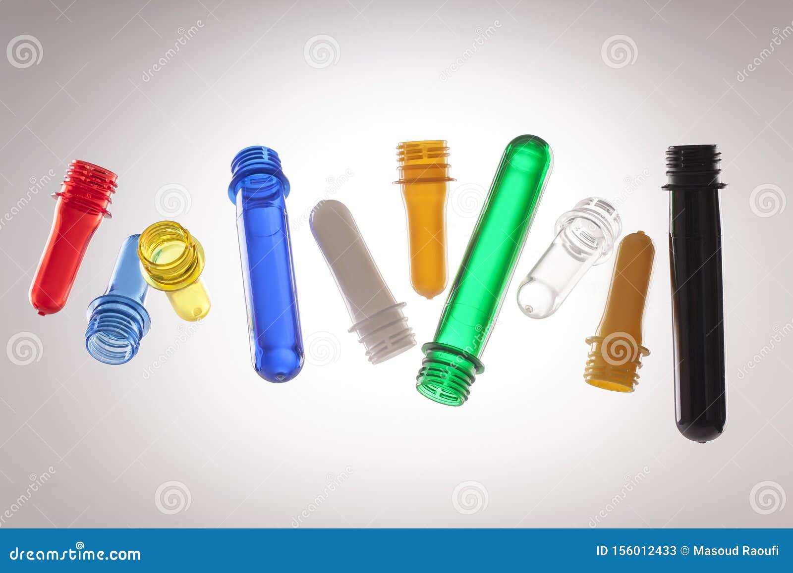 Preform Pet Bottle Neck Transparent Colored Stock Image - Image of ...