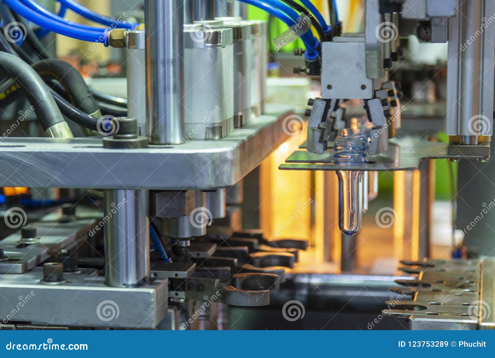 The Preform Shape in the Heater for Plastic Bottles Stock Image - Image ...
