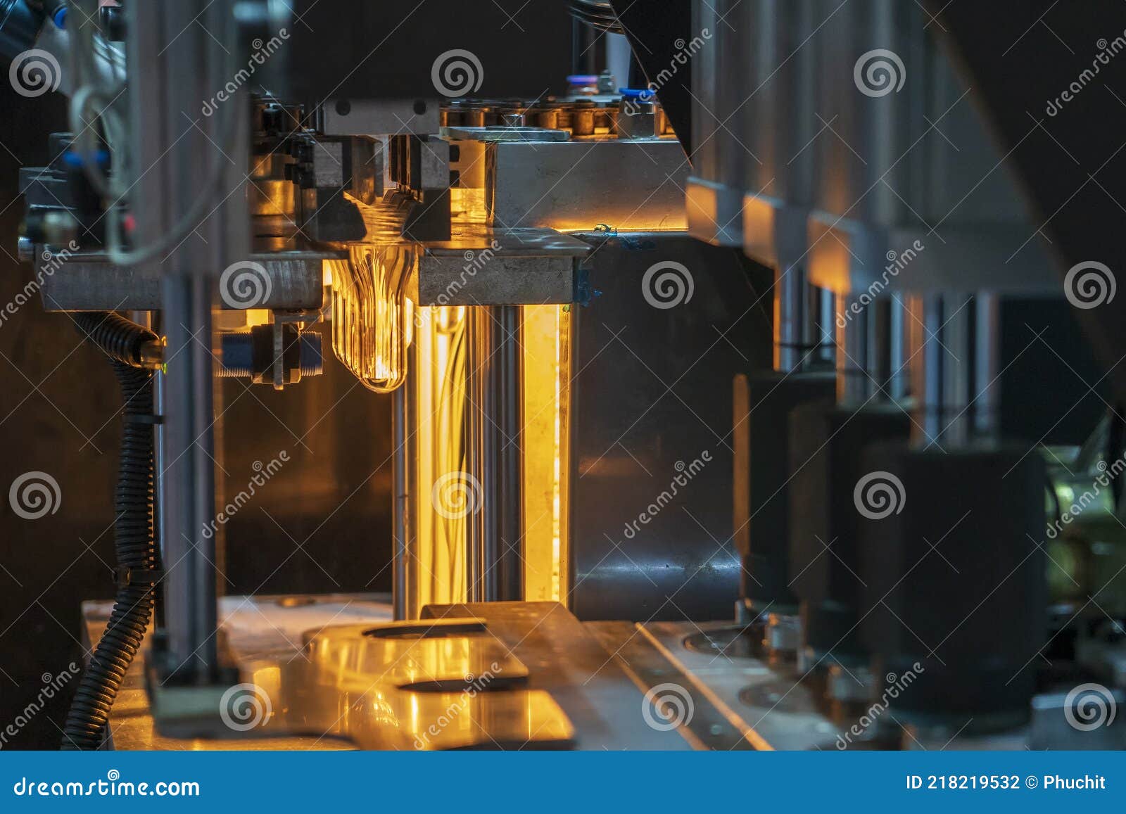 The Preform Shape of PET Bottle in the Blowing Mold Machine. Stock ...