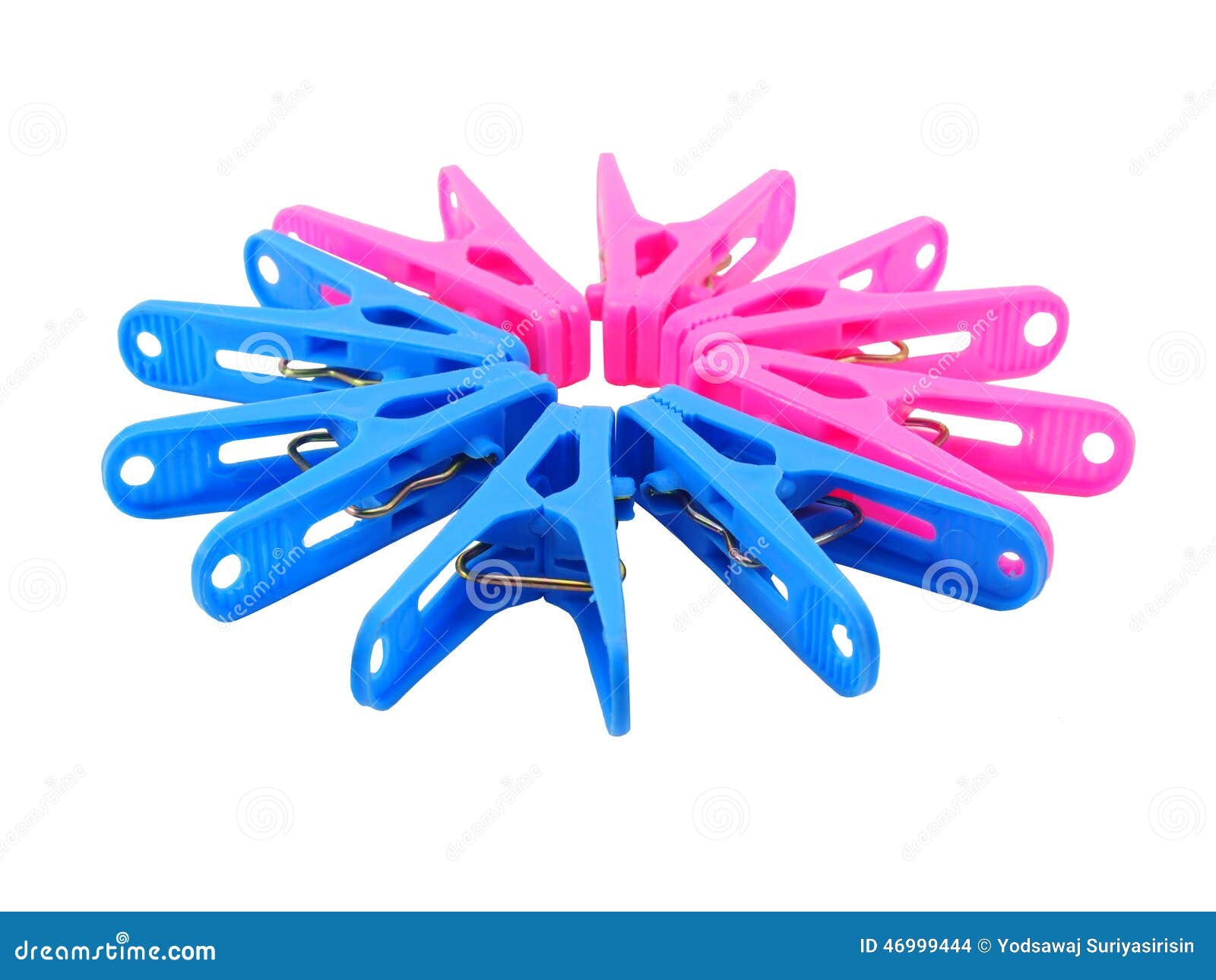 Pregador De Roupa Cor-de-rosa E Azul No Branco Foto de Stock - Imagem ...