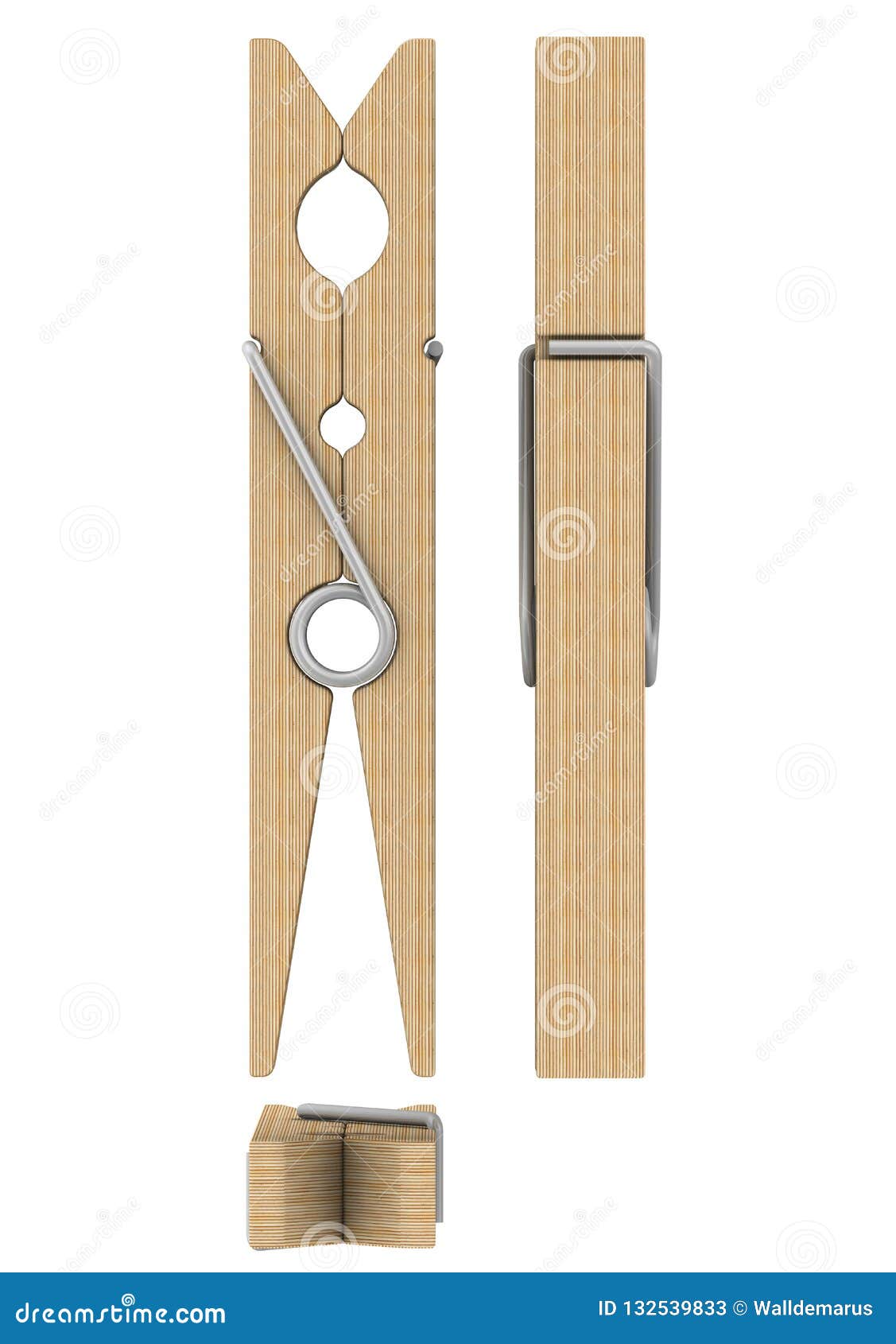 Pregador De Roupa Feito Da Madeira Ilustração Stock - Ilustração de ...