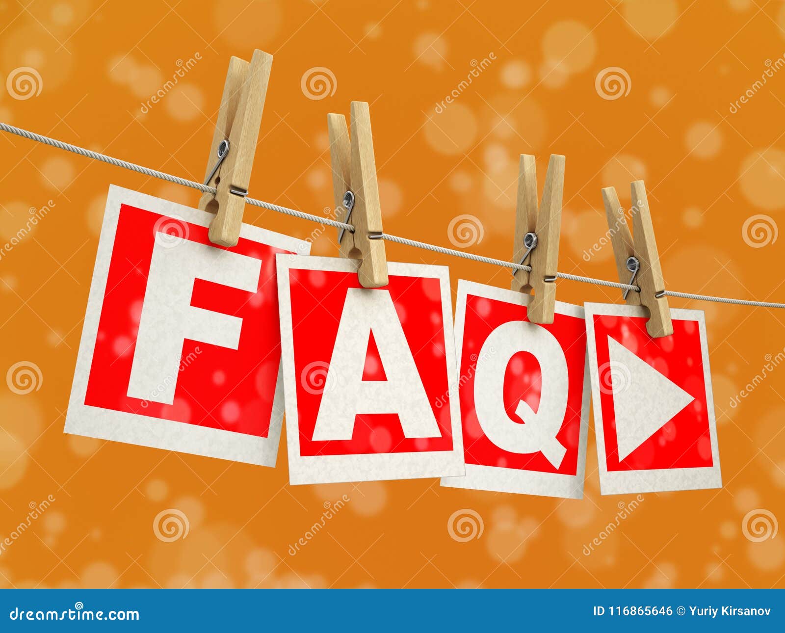 Pregadores De Roupa De Madeira Na Corda Com FAQ Ilustração Stock ...