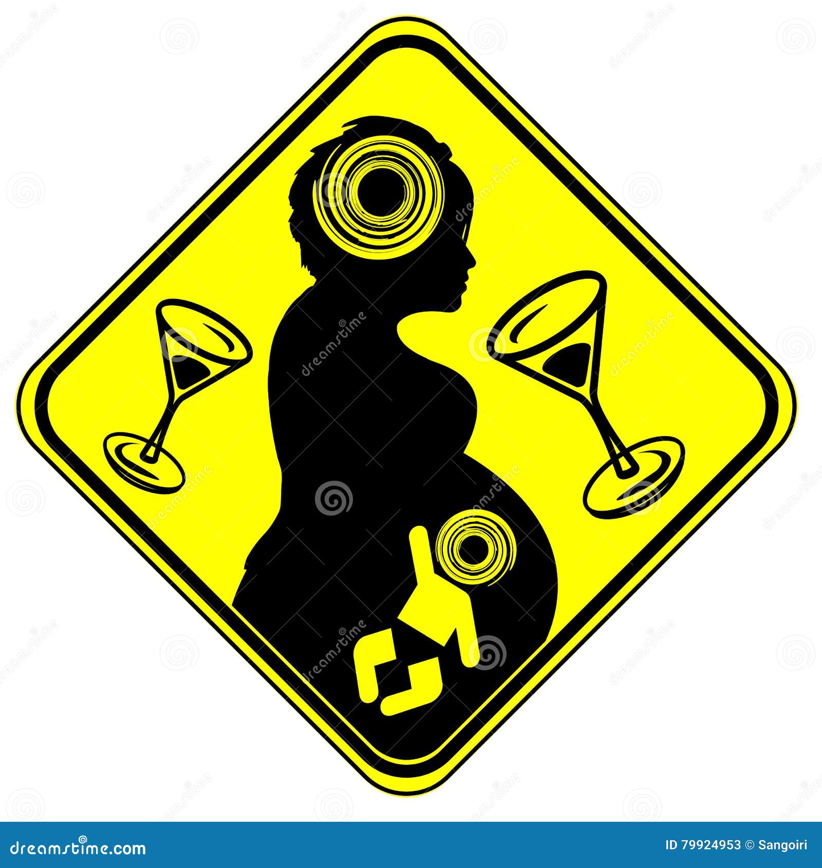 Pregnancy and Alcohol stock illustration. Illustration of danger - 79924953