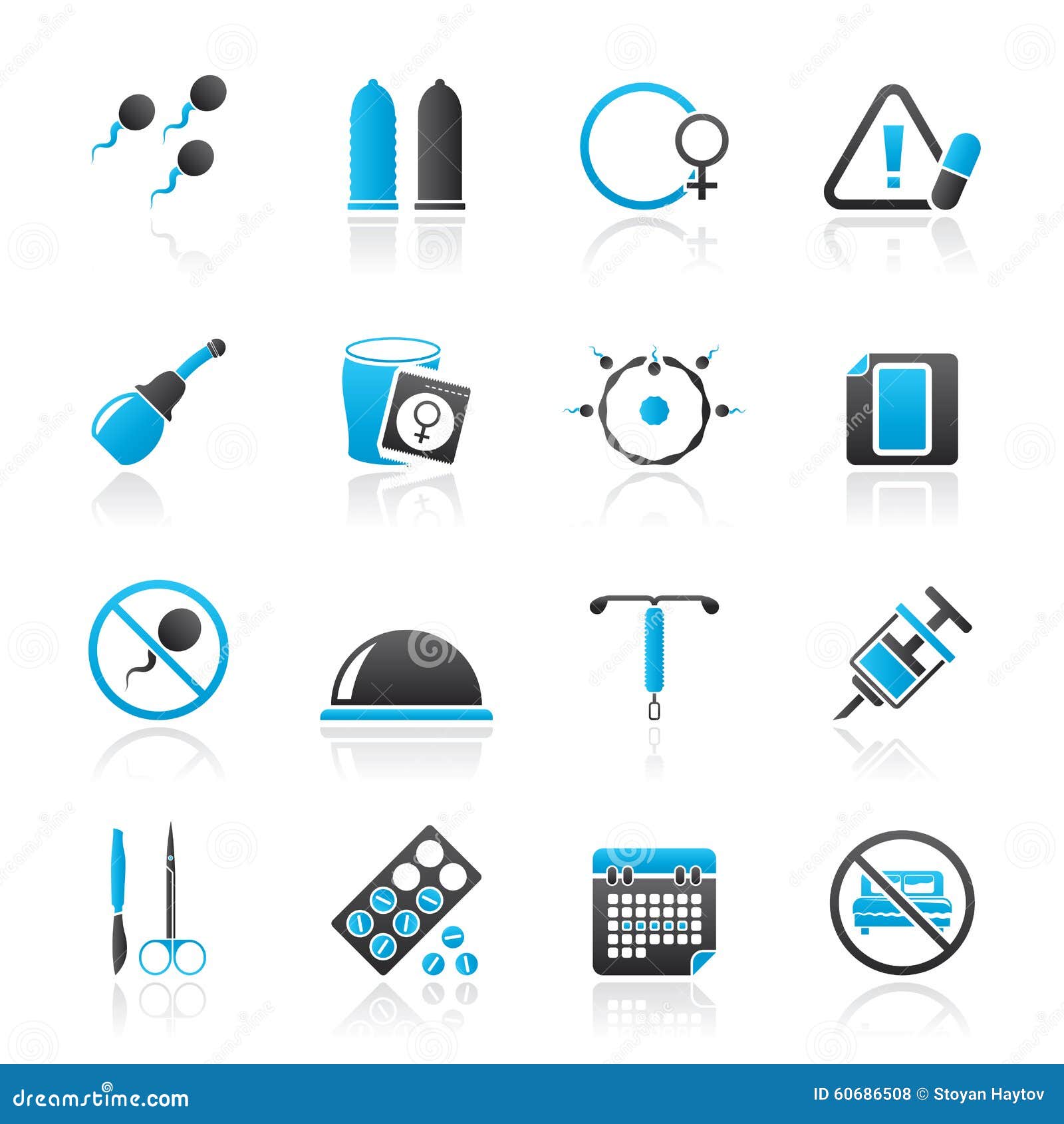 Pregnancy and Contraception Icons Stock Vector - Illustration of ...