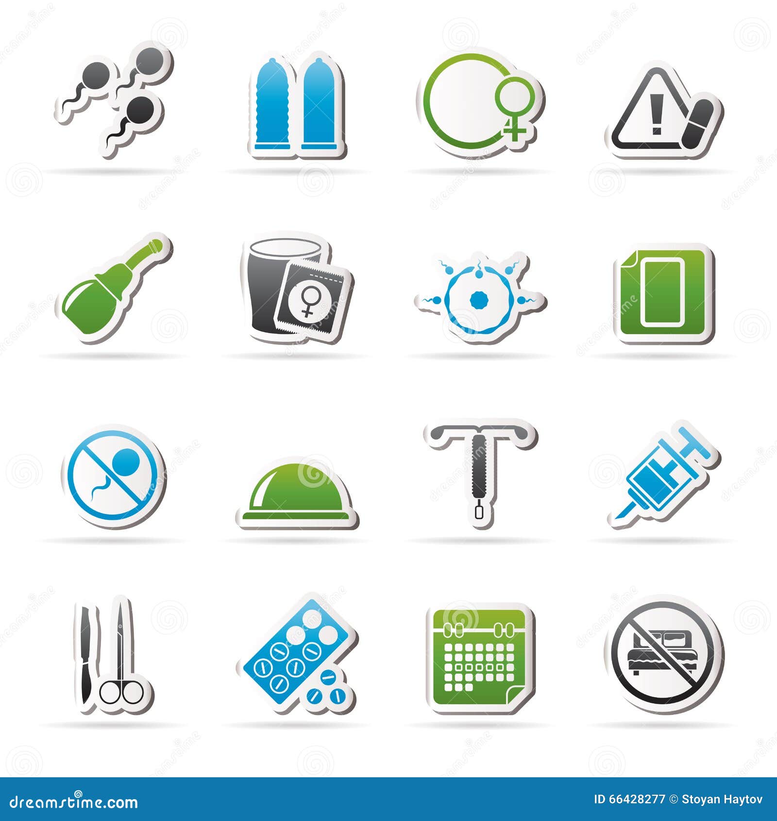 Pregnancy and Contraception Icons Stock Vector - Illustration of ...