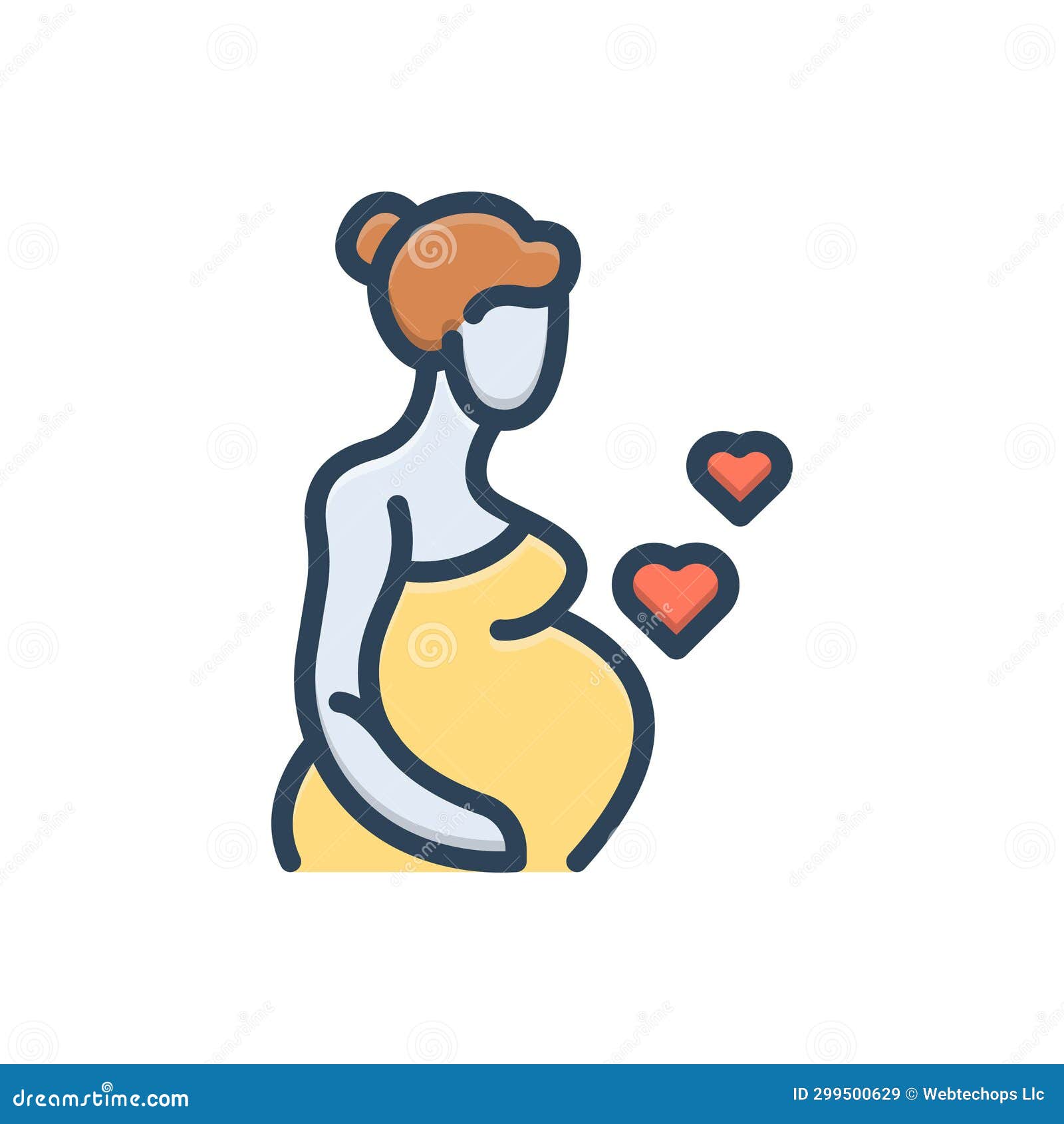 Color Illustration Icon for Pregnancy, Gestation and Woman Stock Vector ...