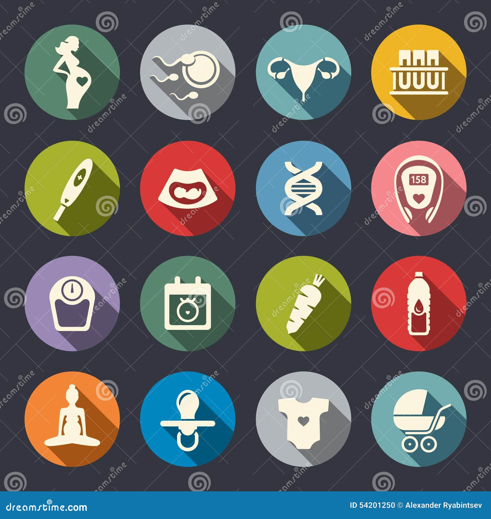 Pregnancy Icon Set. Collection Of Line Symbols Vector Illustration ...