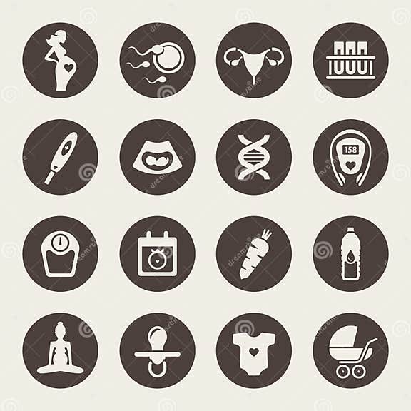 Pregnancy icon set stock vector. Illustration of living - 54202112