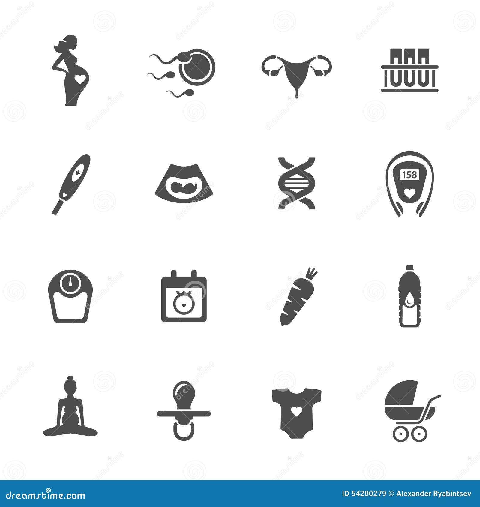 Pregnancy icons stock vector. Illustration of research - 54200279
