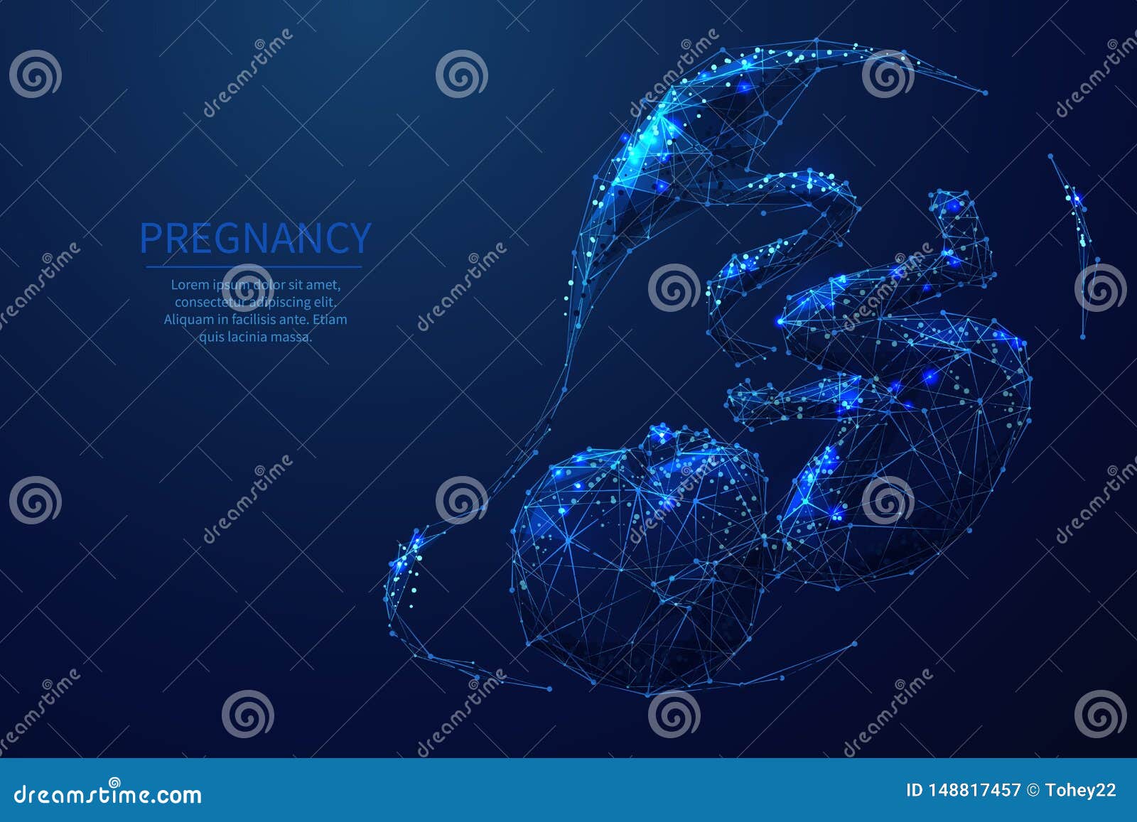 Pregnancy Low Poly Wireframe Illustration Stock Vector - Illustration ...