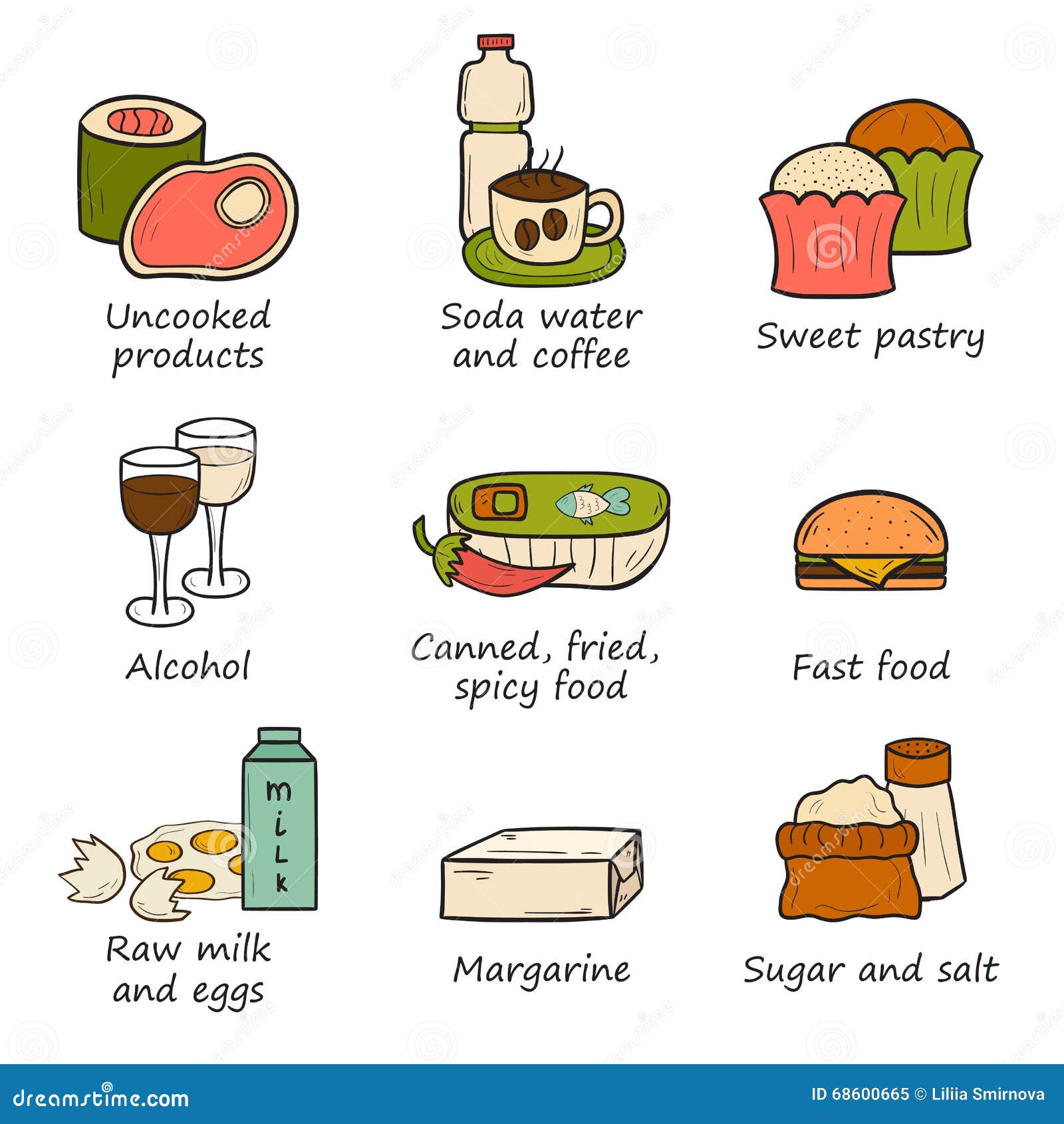 Pregnancy prohibited food stock vector. Illustration of mineral - 68600665