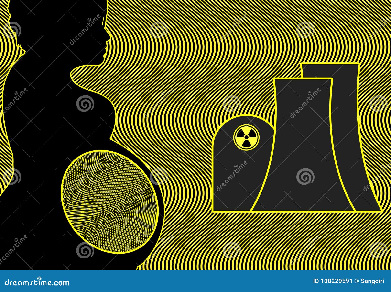 Pregnancy and Radiation Exposure Stock Illustration - Illustration of ...