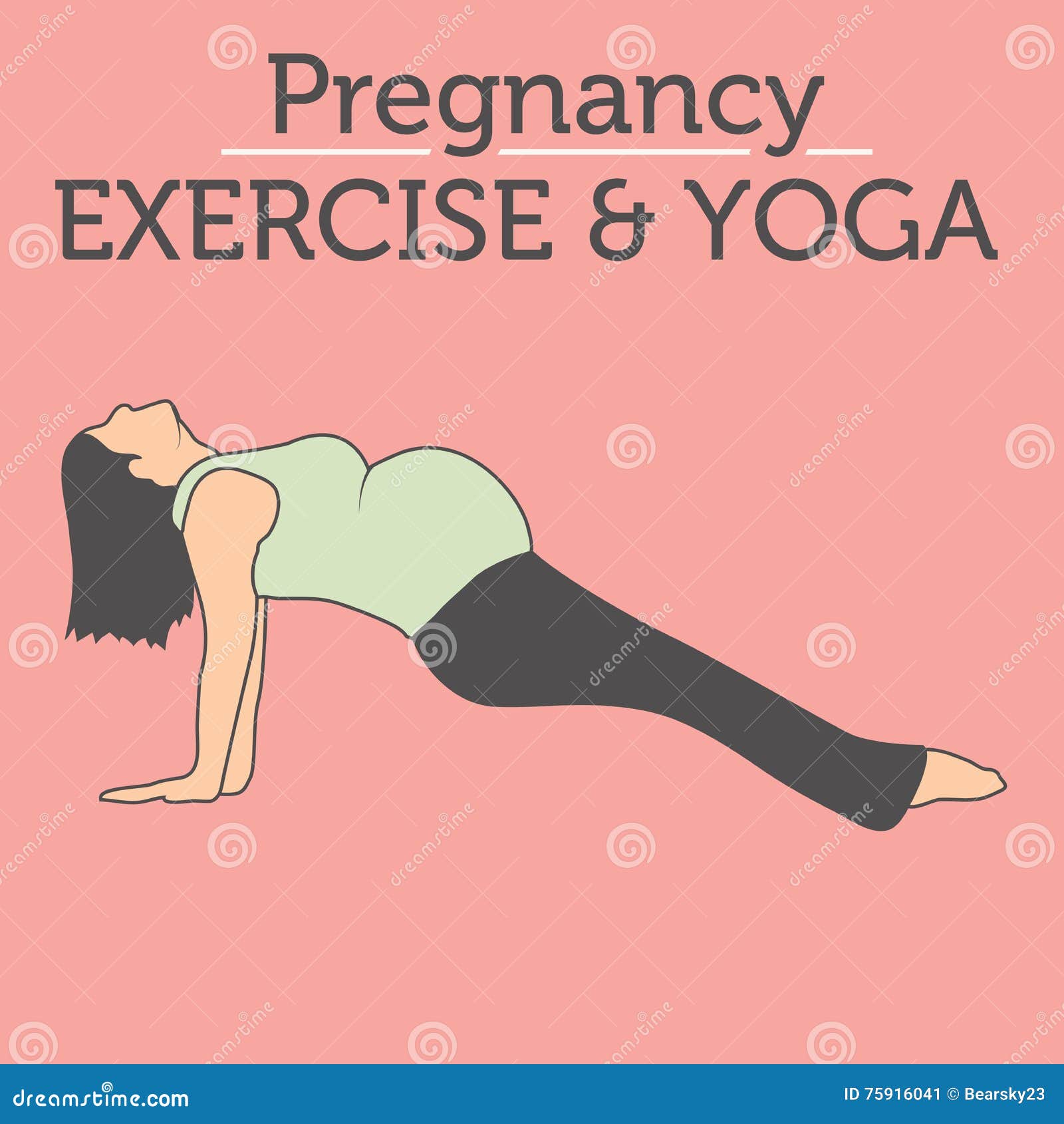Pregnancy Stretch Back Bend Stock Vector - Illustration of concept ...