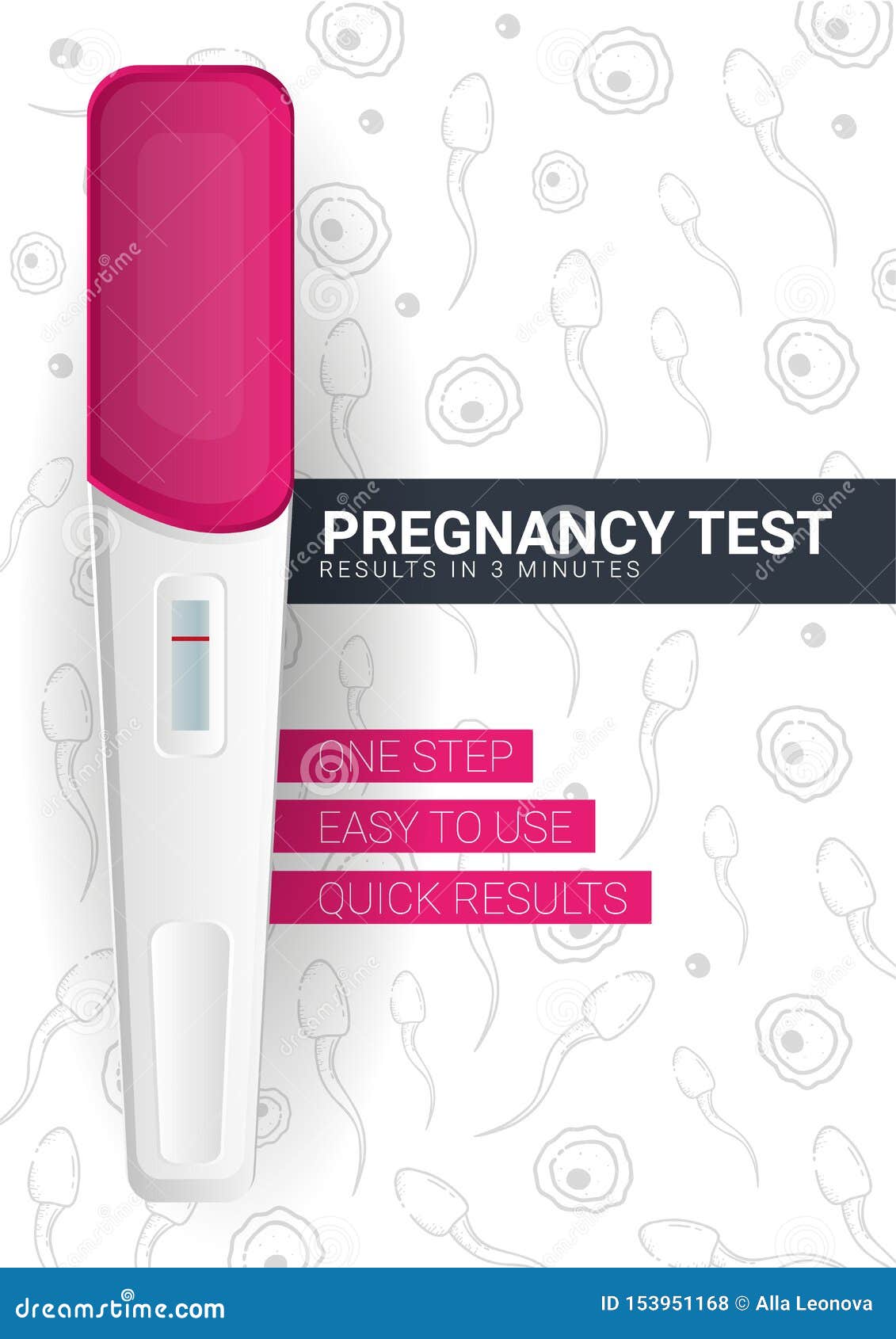 Pregnancy Test Banner with Hand Draw Background. Stock Vector ...