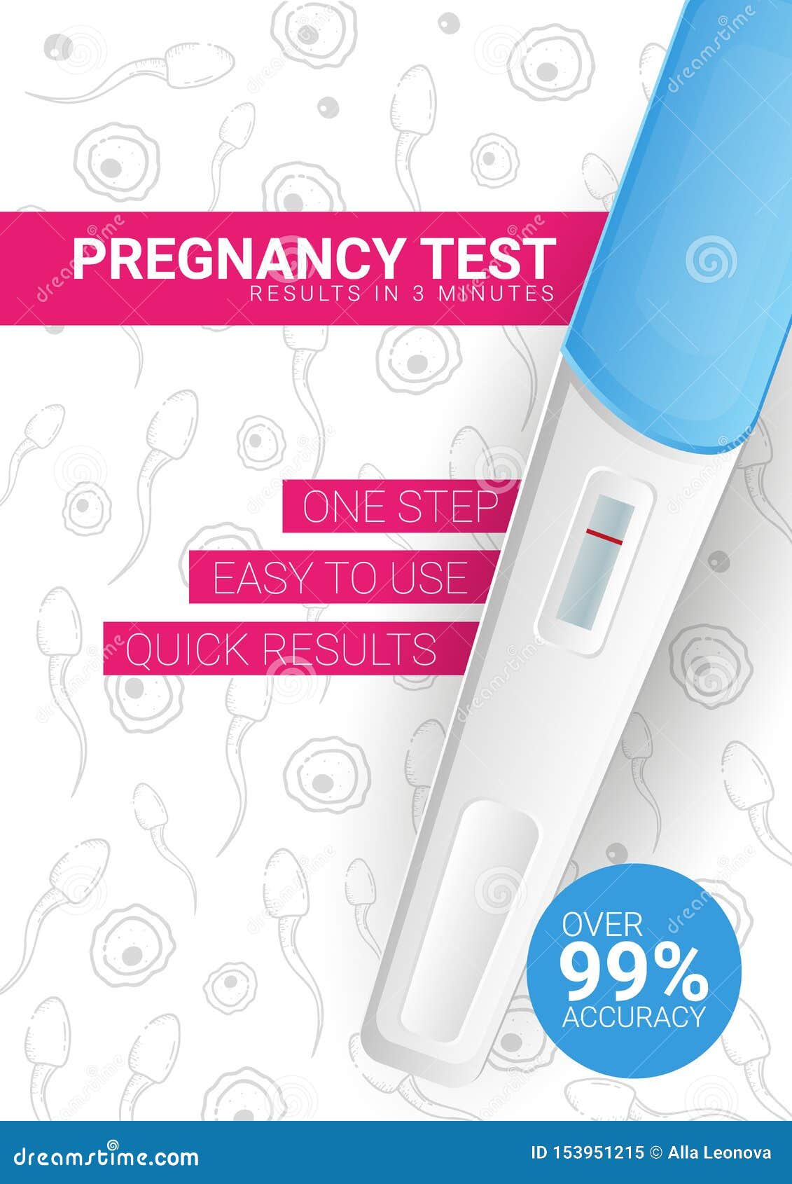 Pregnancy Test Banner with Hand Draw Background. Stock Vector ...