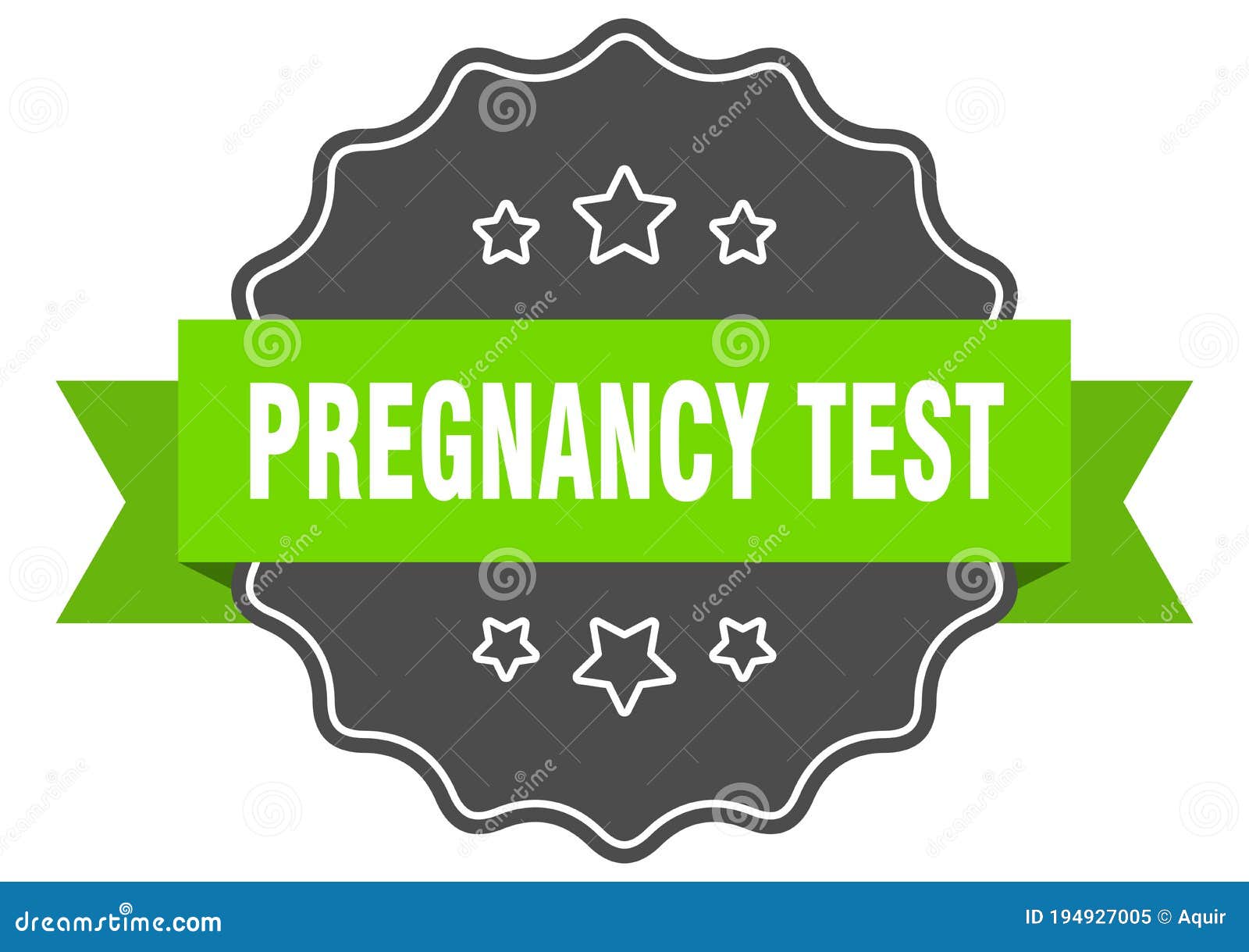 Pregnancy Test Label. Pregnancy Test Isolated Seal. Sticker. Sign Stock ...