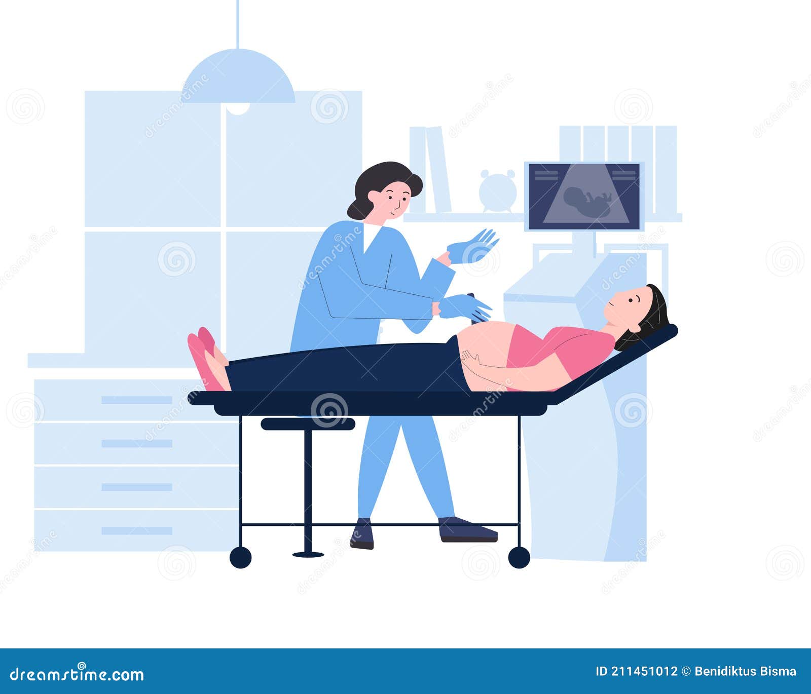 Pregnancy Ultrasonography or USG Concept Illustration Stock Vector ...