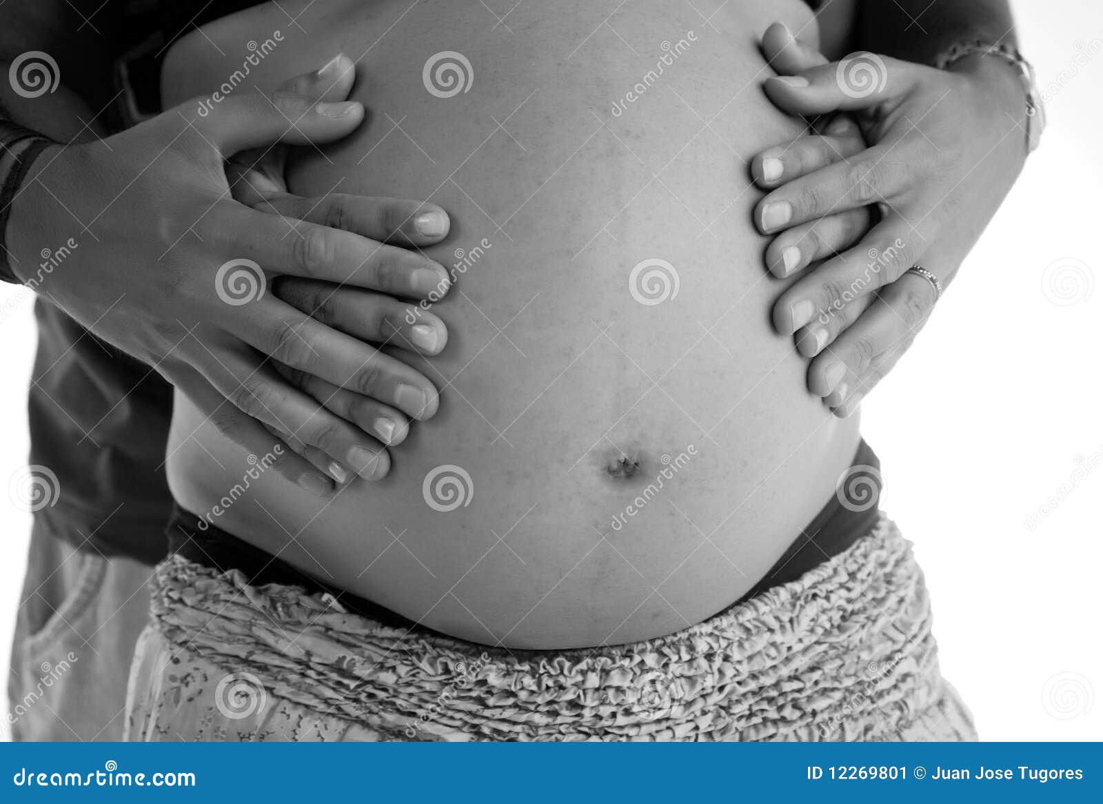 Pregnant belly with hands stock image. Image of people - 12269801