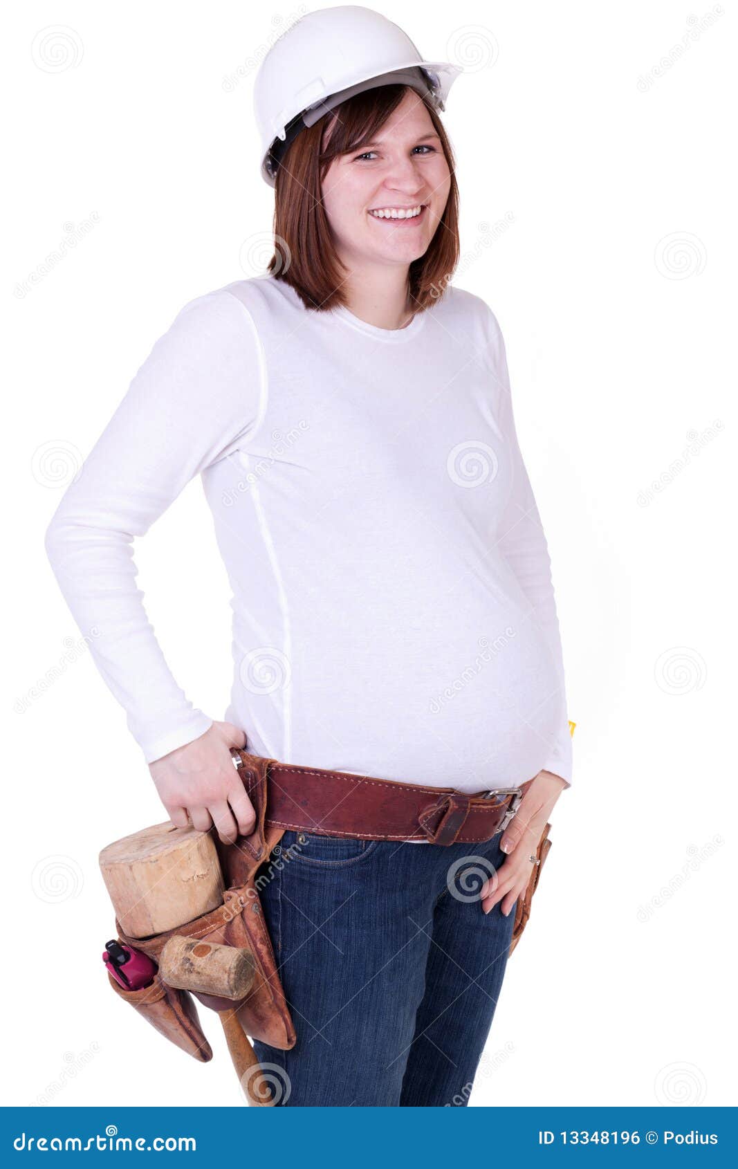 Pregnant Construction Worker Stock Photo - Image of beautiful, hard ...