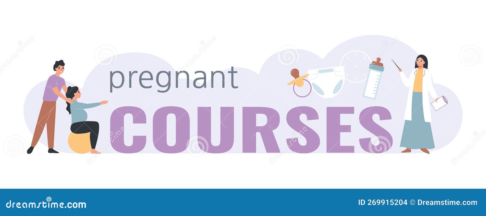 Pregnant Courses Concept stock vector. Illustration of collection ...