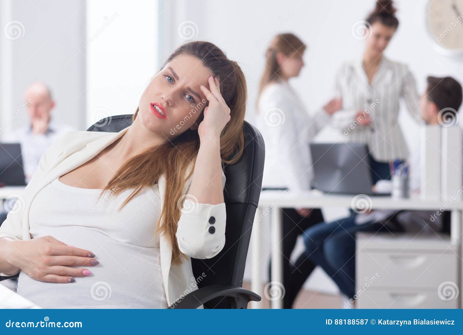 Pregnant with Morning Sickness Stock Image - Image of pregnant, manager ...