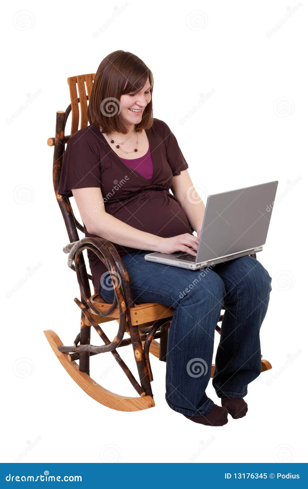 Pregnant Mother with Laptop Stock Image - Image of smile, lady: 13176345