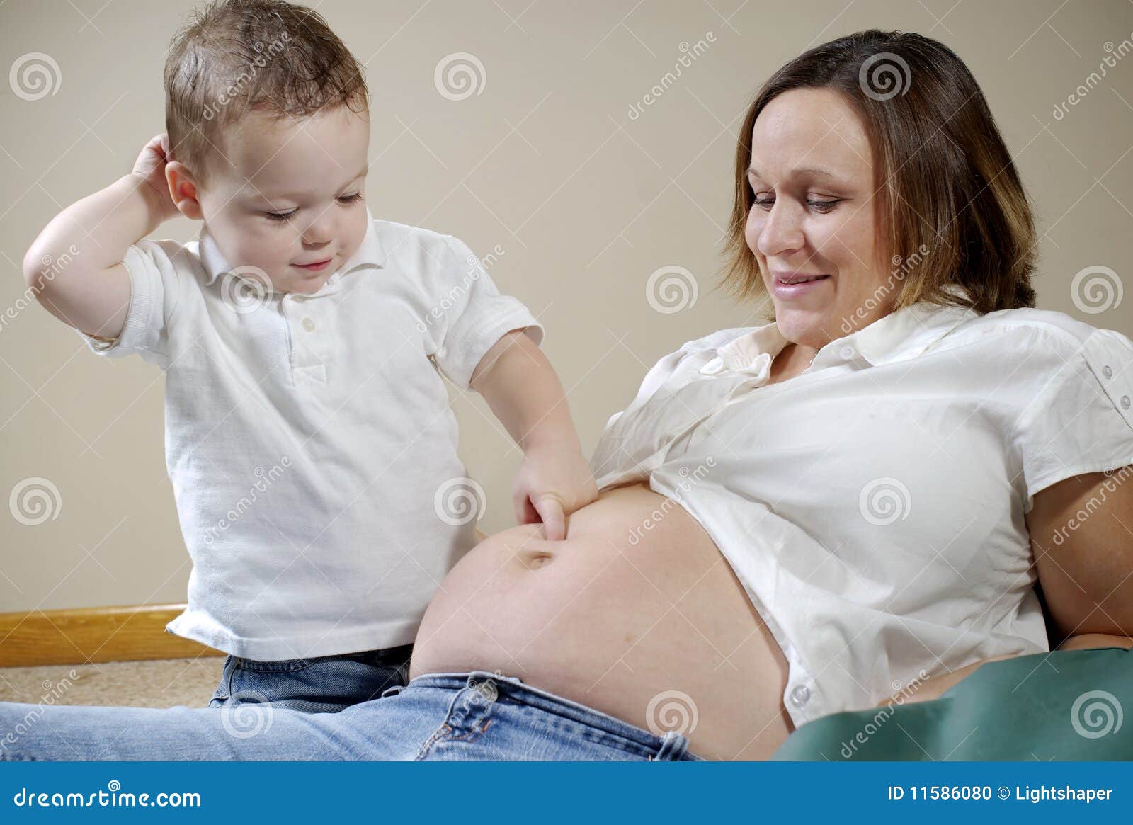 Pregnant Mother and Toddler Stock Photo - Image of pregnancy, parent ...