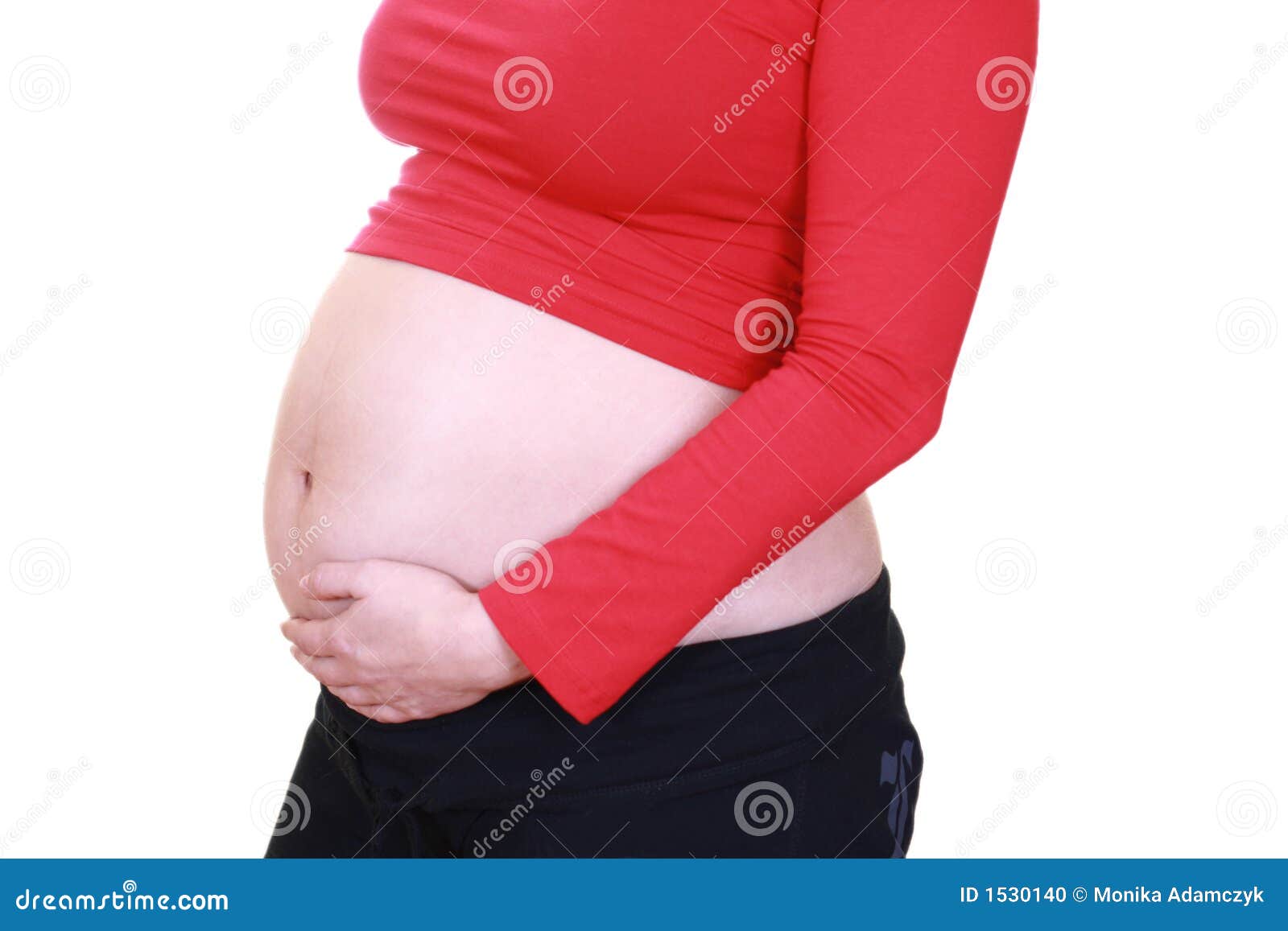 Pregnant in red stock photo. Image of body, carry, caring - 1530140