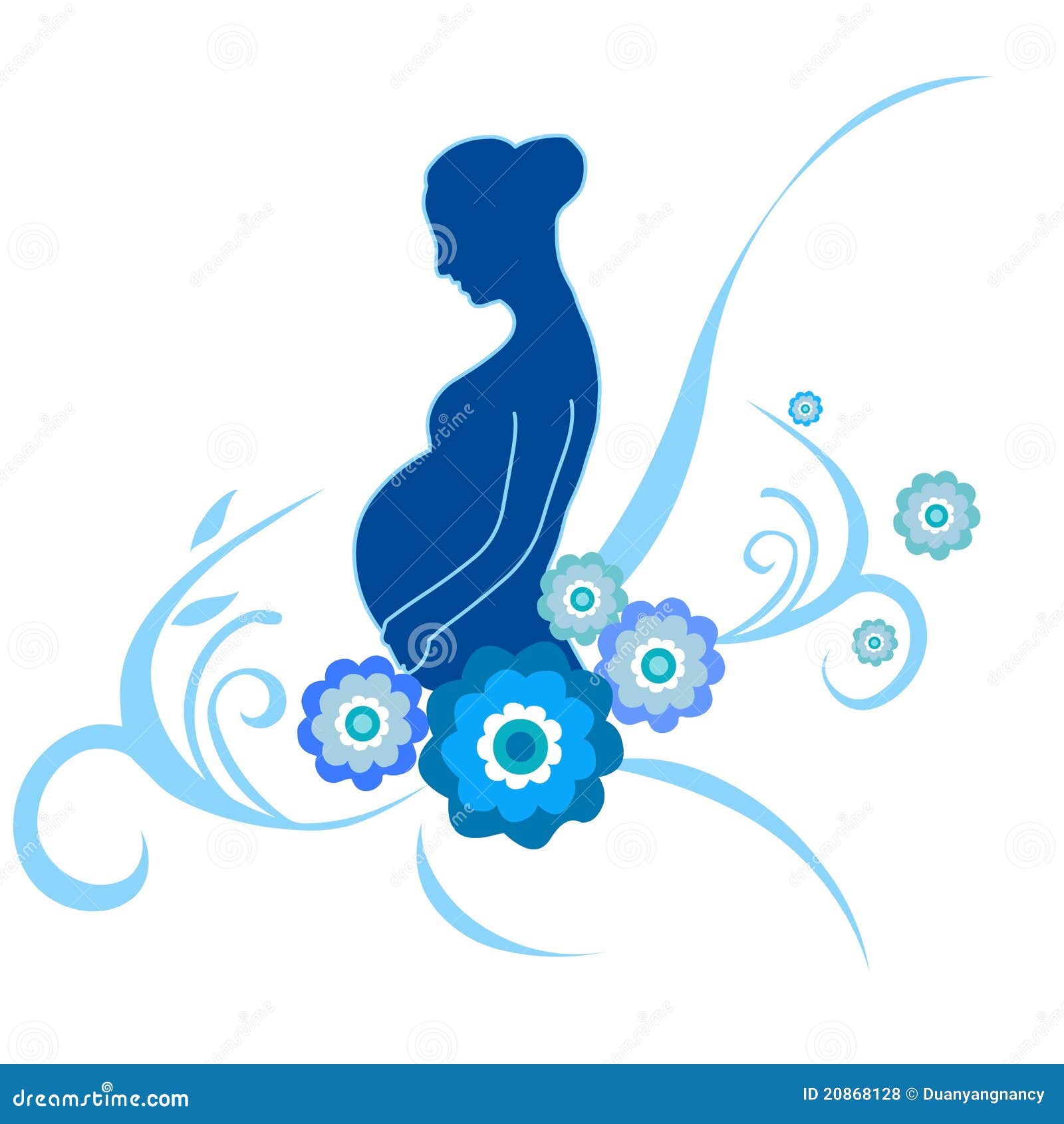 Pregnant Silhouette Blue