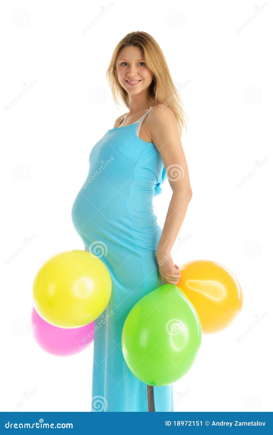 Pregnant Woman with Balloons Stock Image - Image of isolated, female ...
