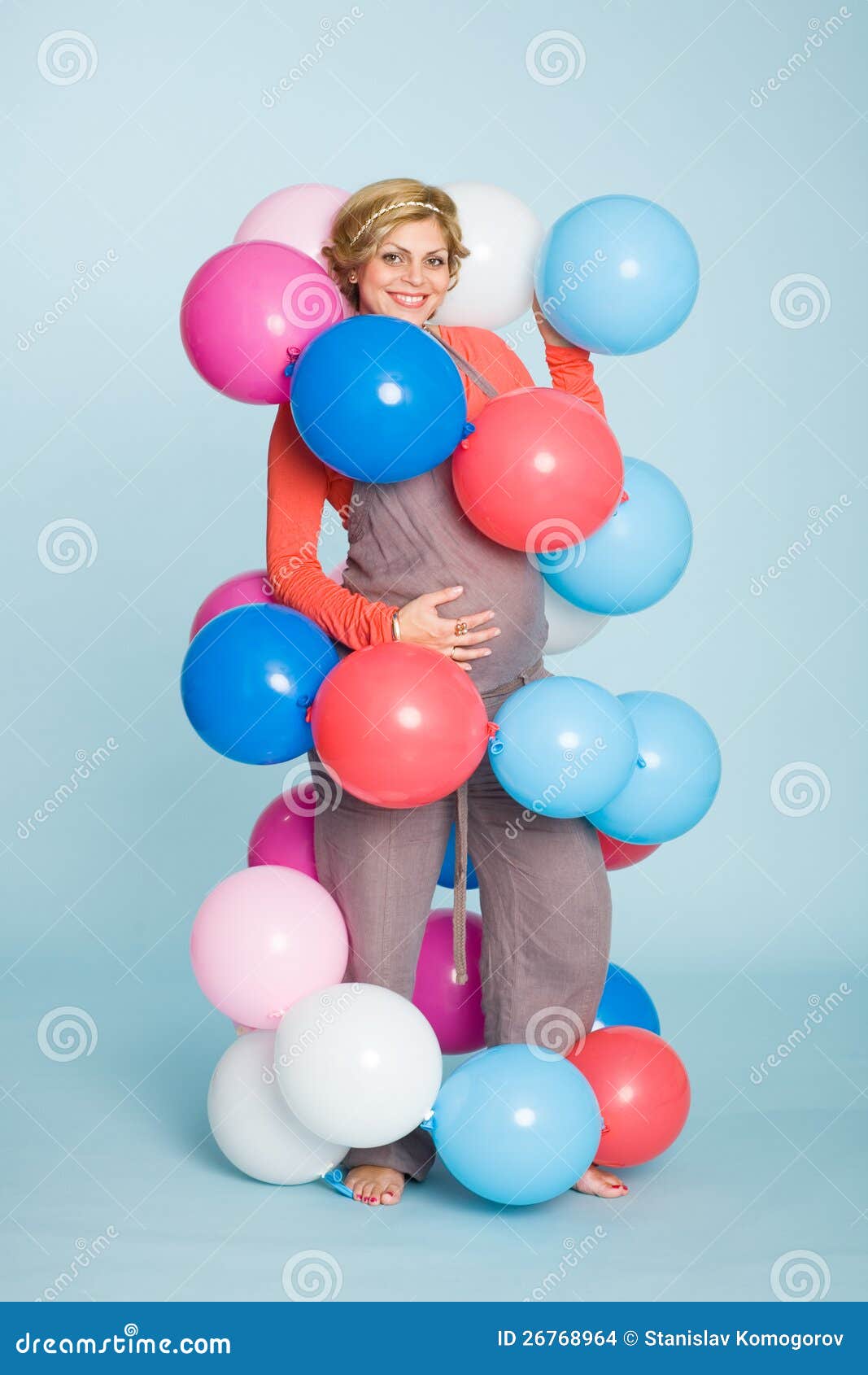 Pregnant Woman with Balloons Stock Photo - Image of expectant, gravid ...