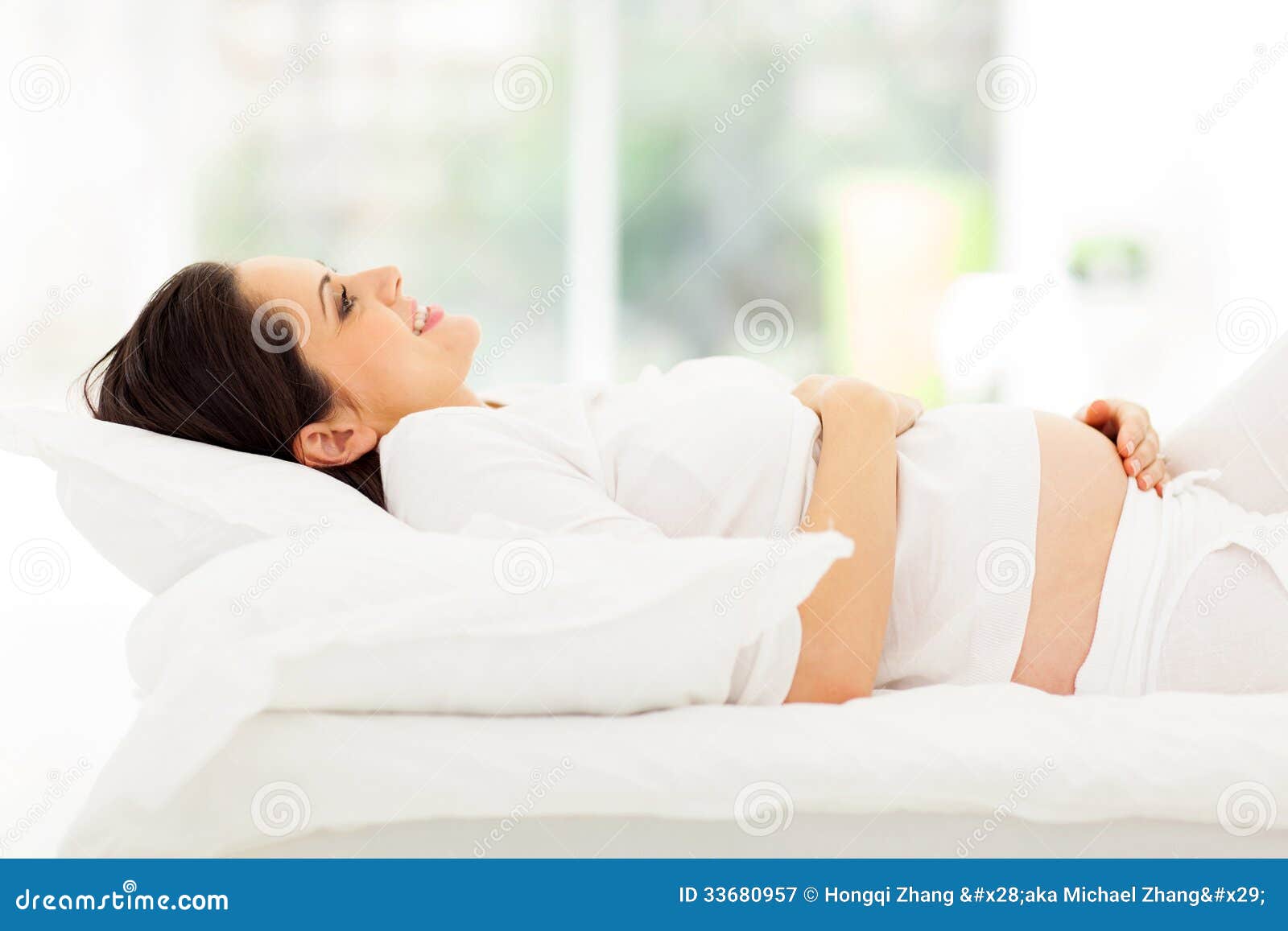 Pregnant woman bed stock image. Image of parent, maternity - 33680957