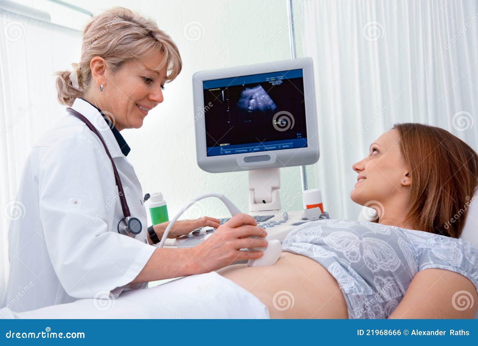 Pregnant Woman Getting Ultrasound Stock Photo - Image of female ...