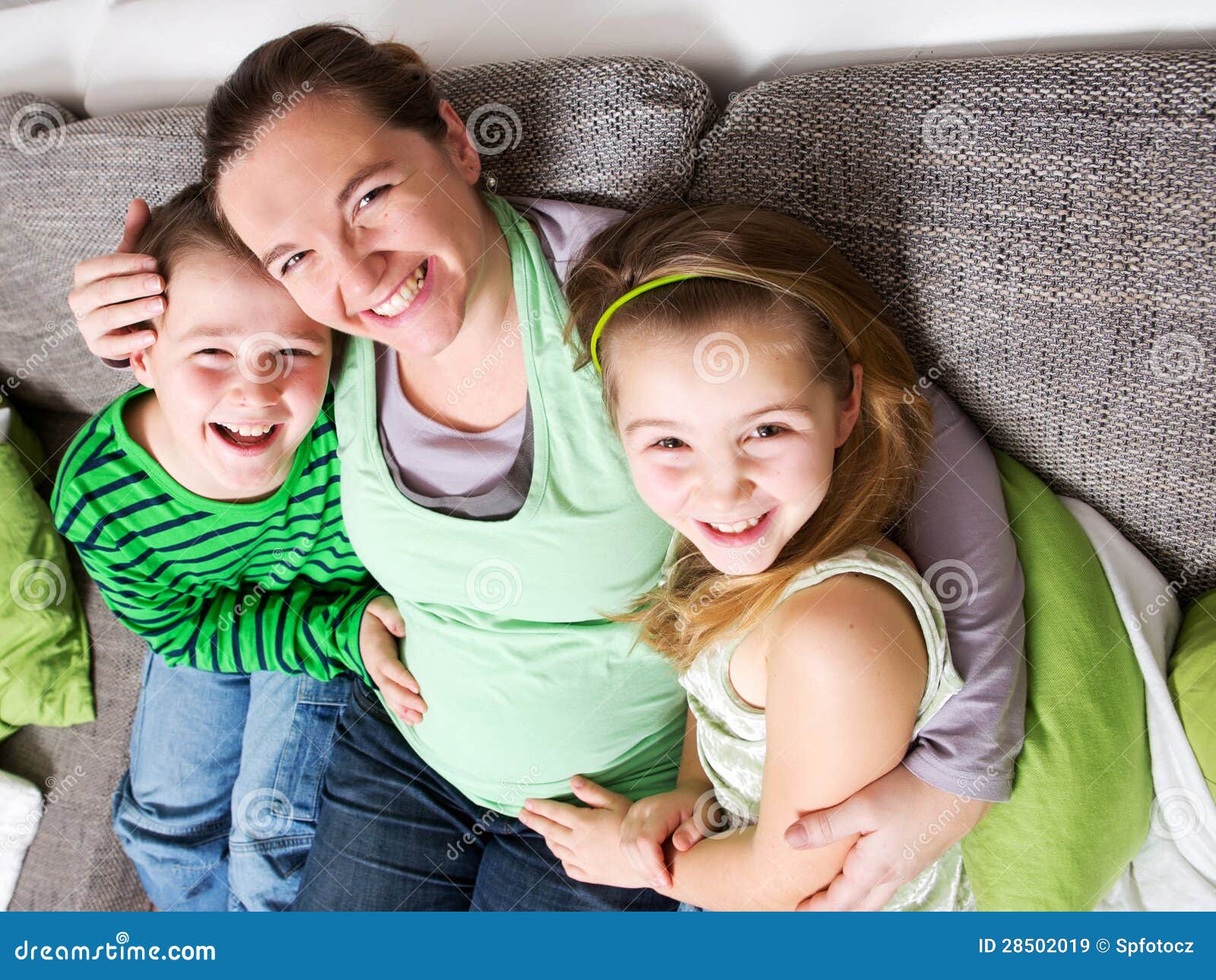 Pregnant Woman with Her Children Stock Image - Image of pregnant ...