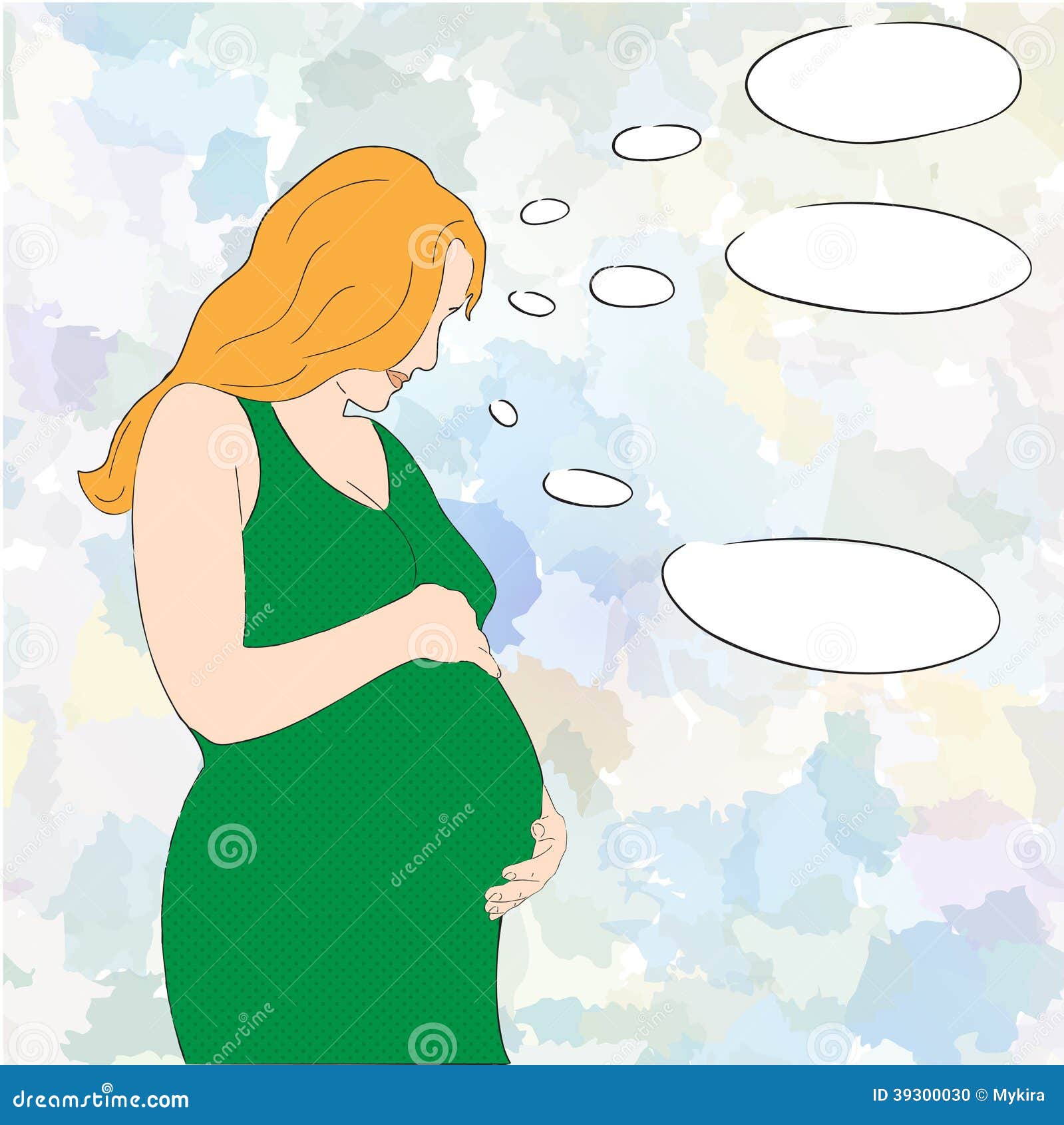 Pregnant Woman Questionning Stock Vector - Illustration of beauty ...