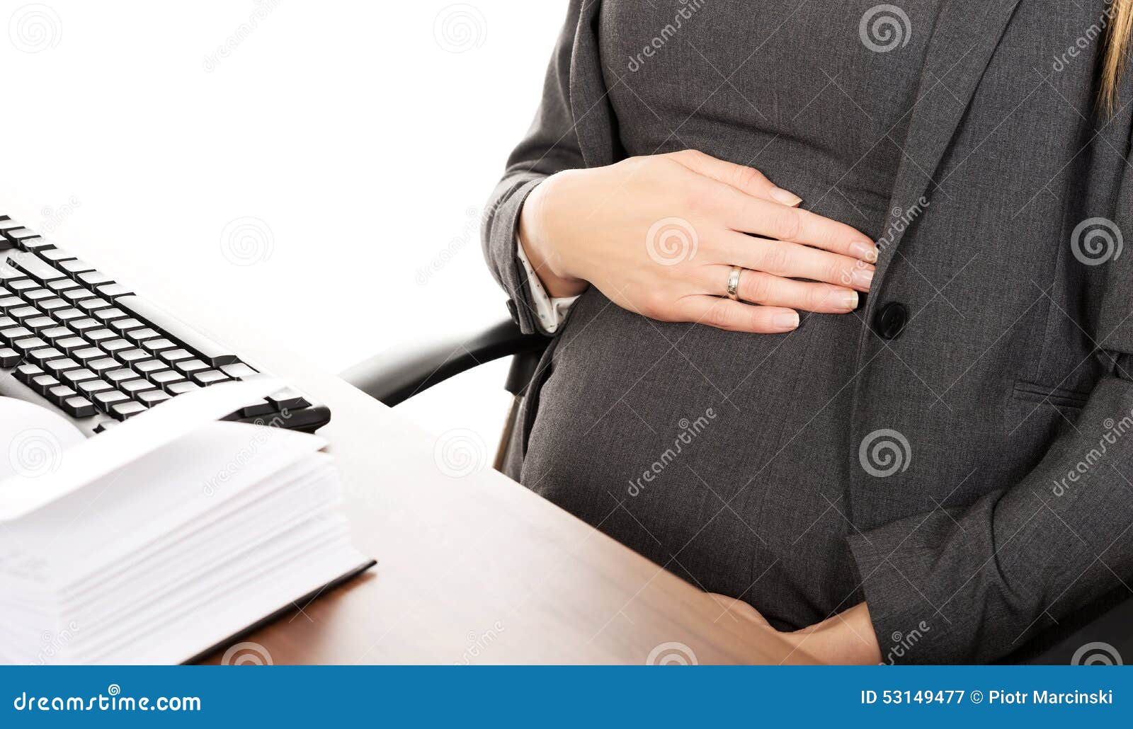 Pregnant Woman Sitting In The Office Stock Image Image Of Computer