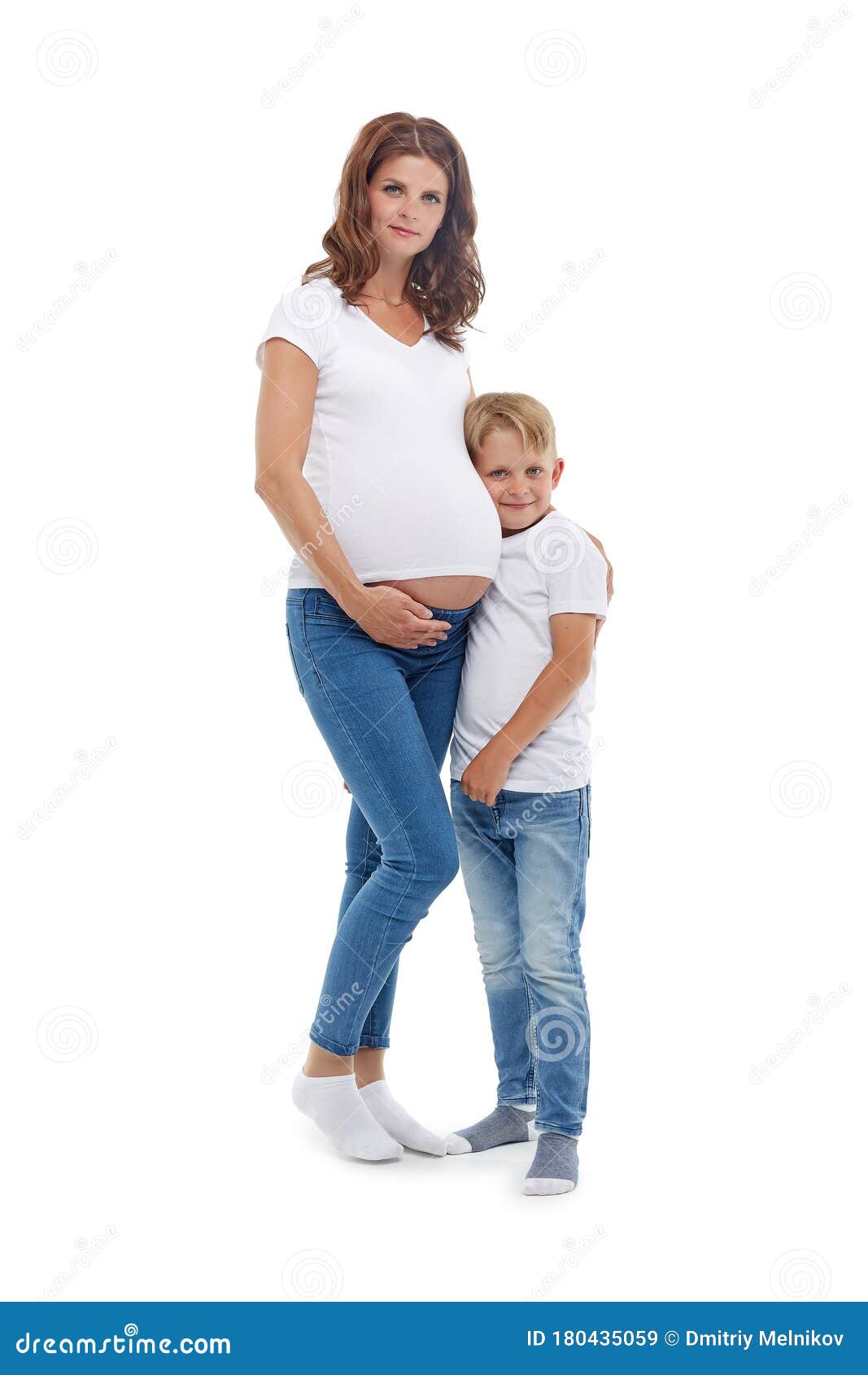Pregnant Woman With Son Stock Image Image Of Expecting 180435059