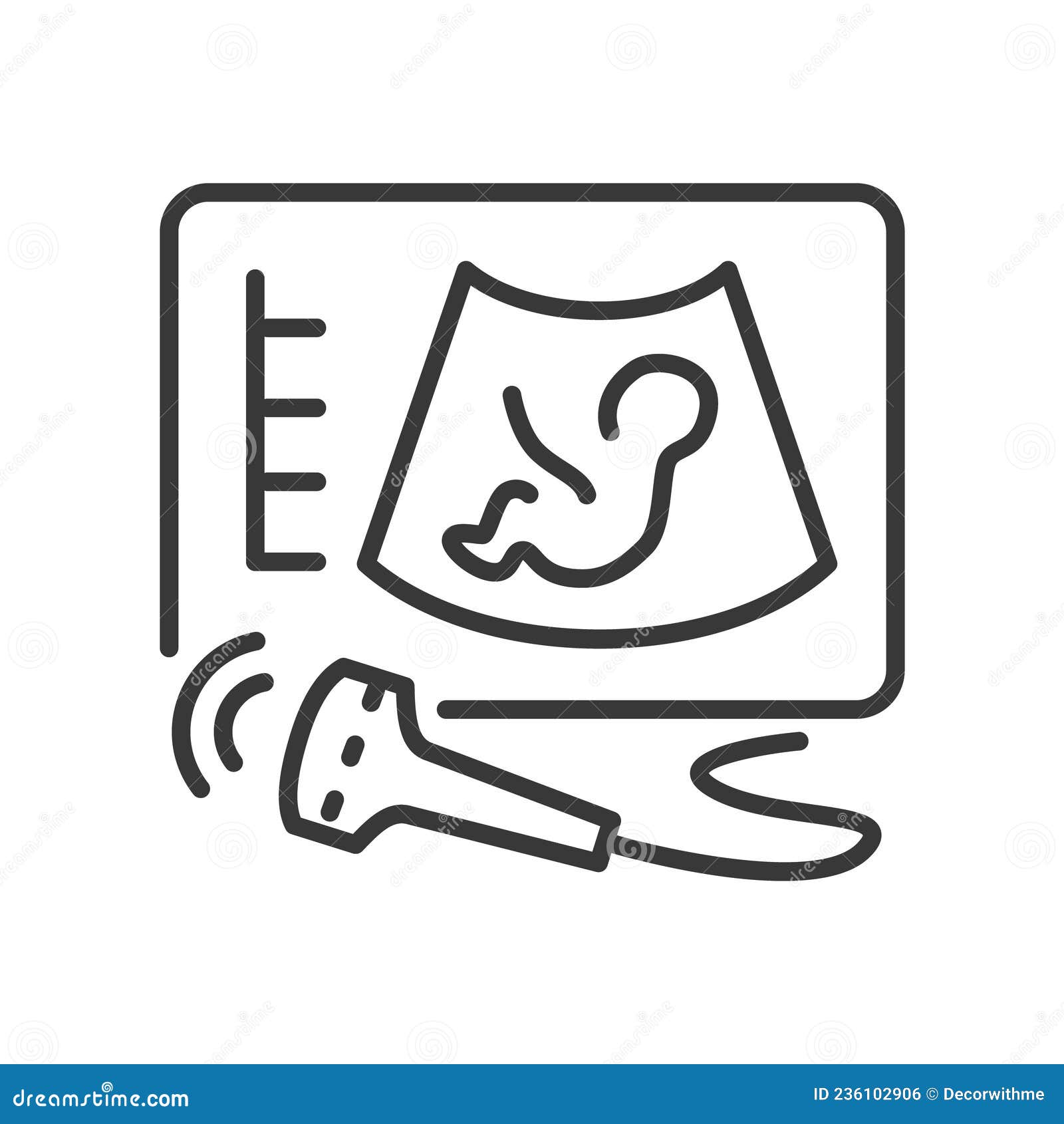 Ultrasound Vector Icon Medical Diagnostic Illustration