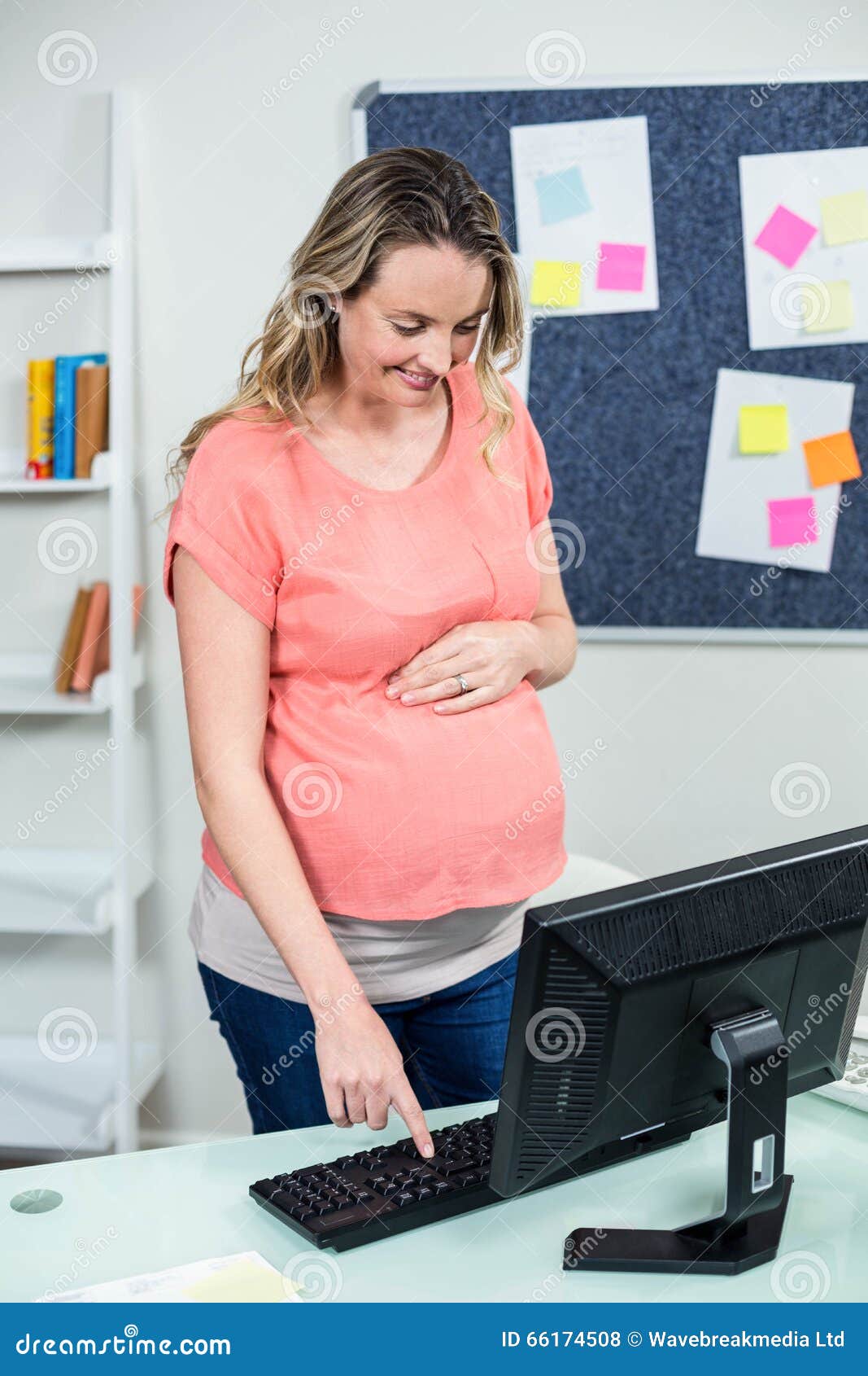 Pregnant Woman Using Computer Stock Photo - Image of phone, corporate ...