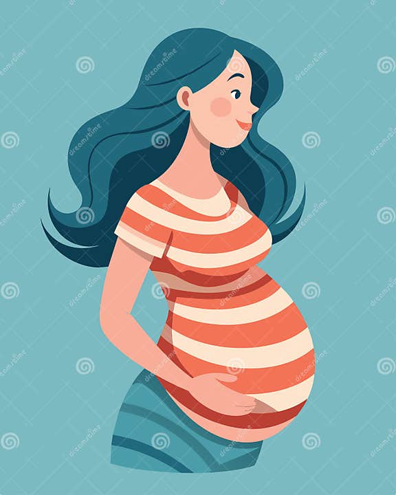 A Pregnant Womans Stomach Is Covered In Stretch Marks A Manifestation Of Her Bodys Struggle To