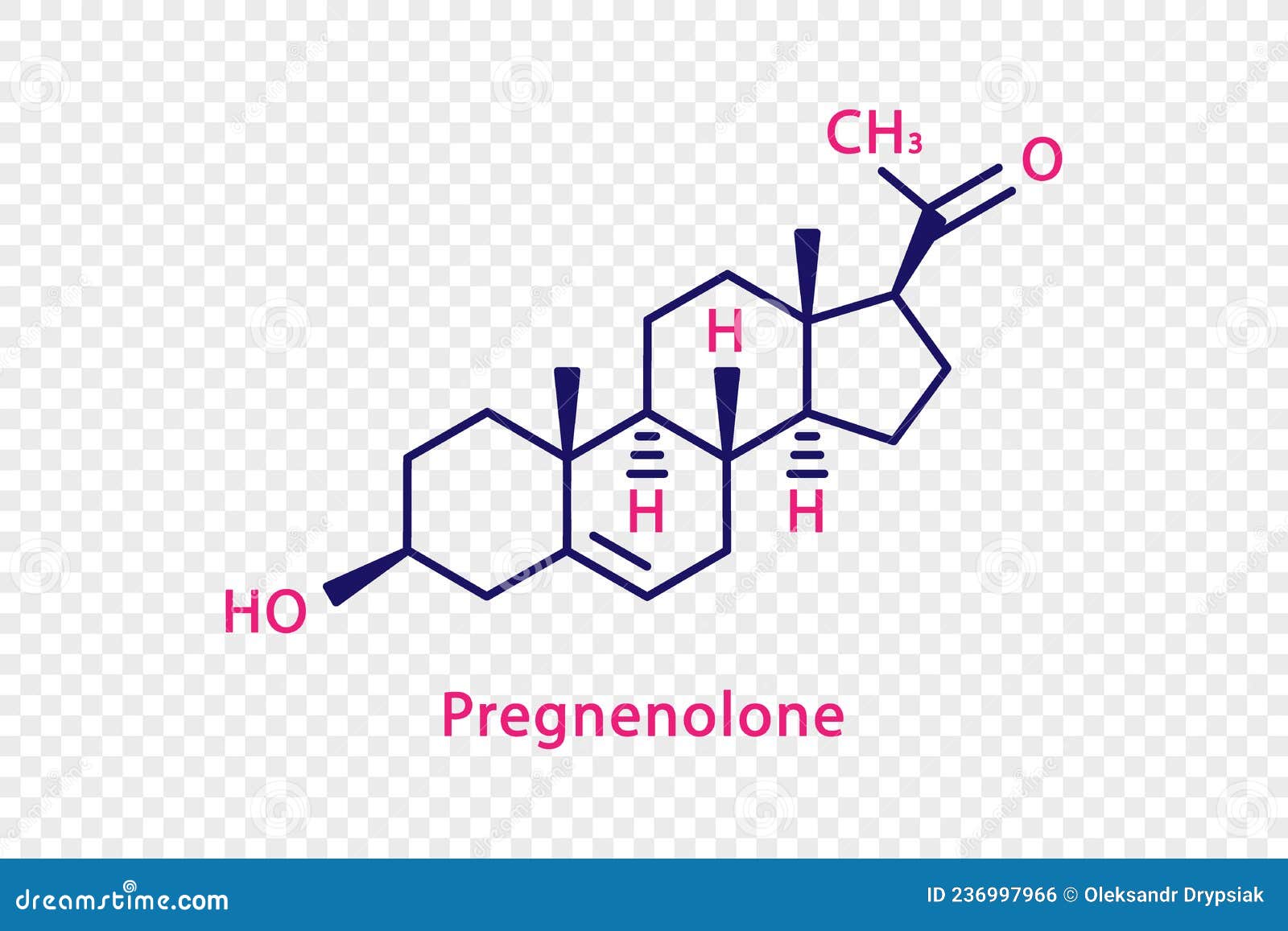 Pregnenolone Chemical Formula. Pregnenolone Structural Chemical Formula ...
