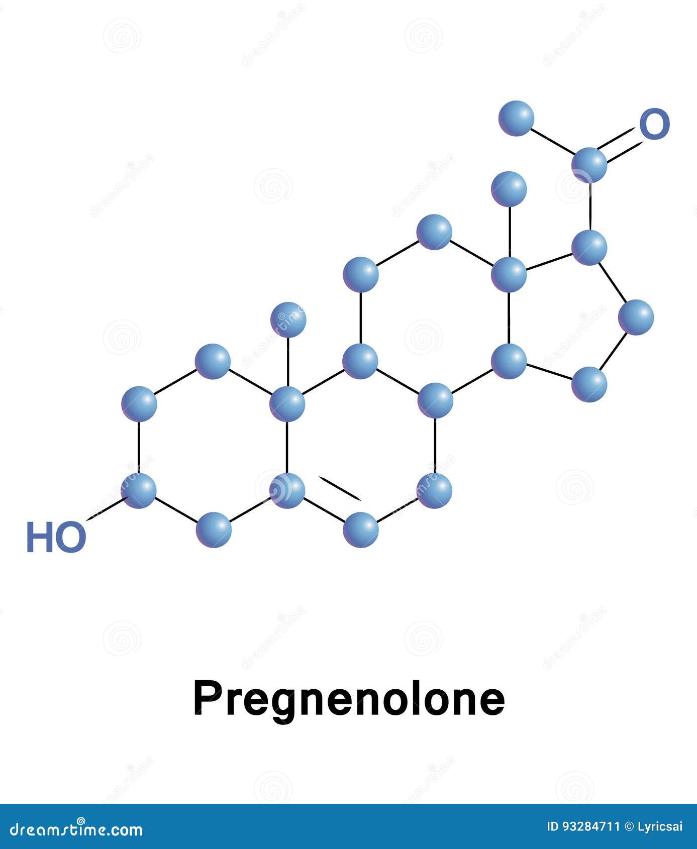 Pregnenolone Endogenous Steroid Stock Vector - Illustration of chemical ...
